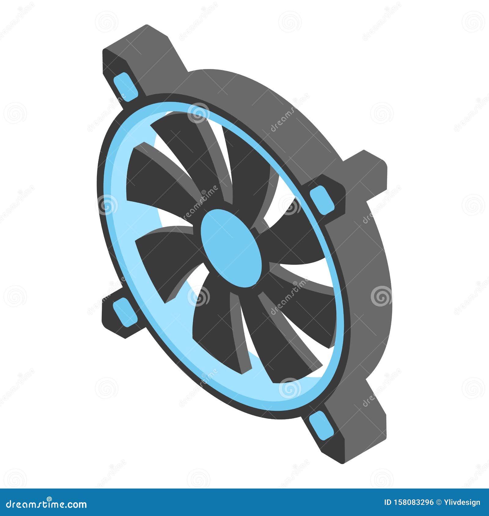 Cpu Fan Icon, Isometric Style Stock Vector - Illustration of black ...