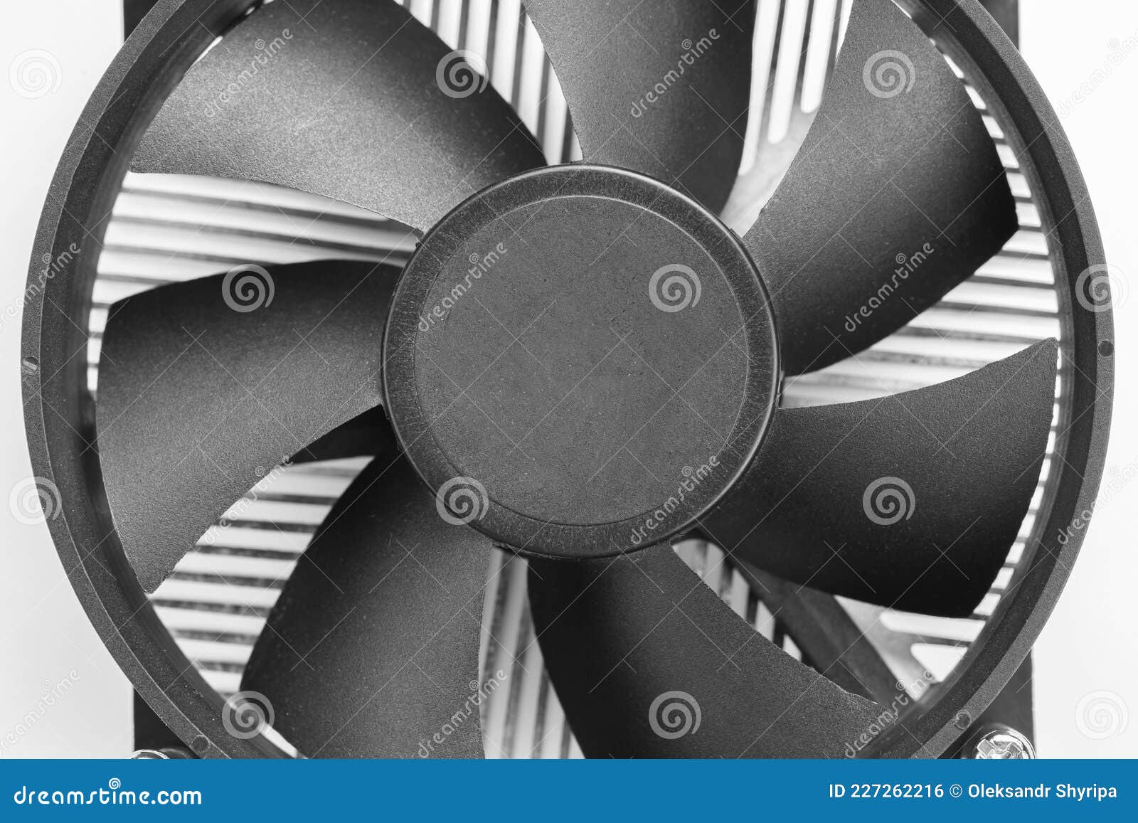 CPU Fan on a White Background. Cooling Ventilation System for Computer ...