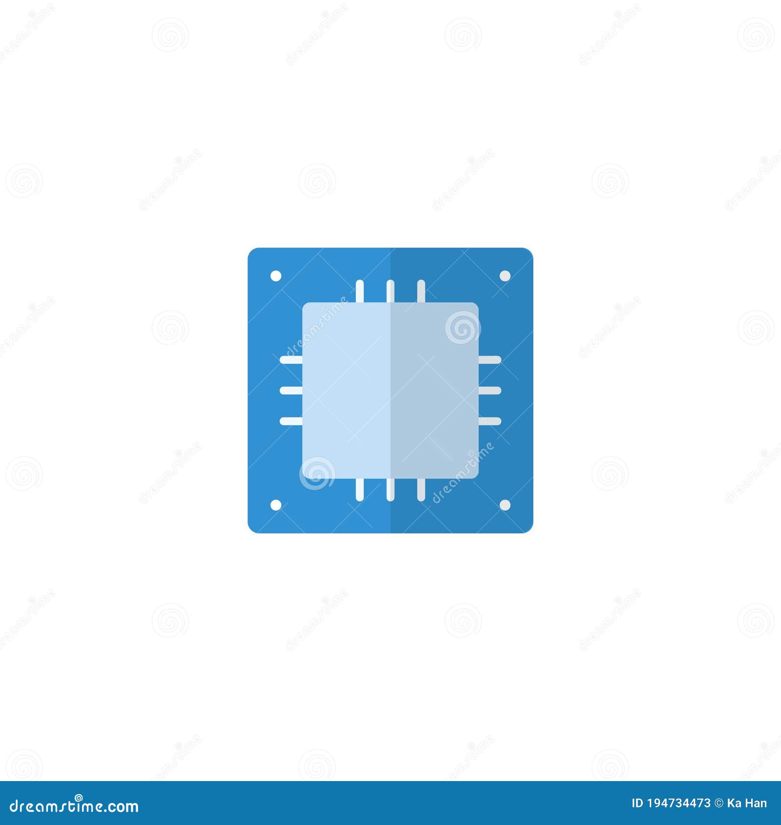 CPU Flat Icon Vector. Central Processing Unit Symbol Illustration Stock ...