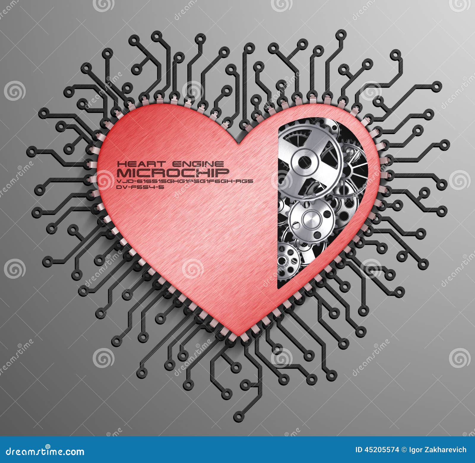 CPU. Gears Inside Heart Processor Stock Illustration - Illustration of ...