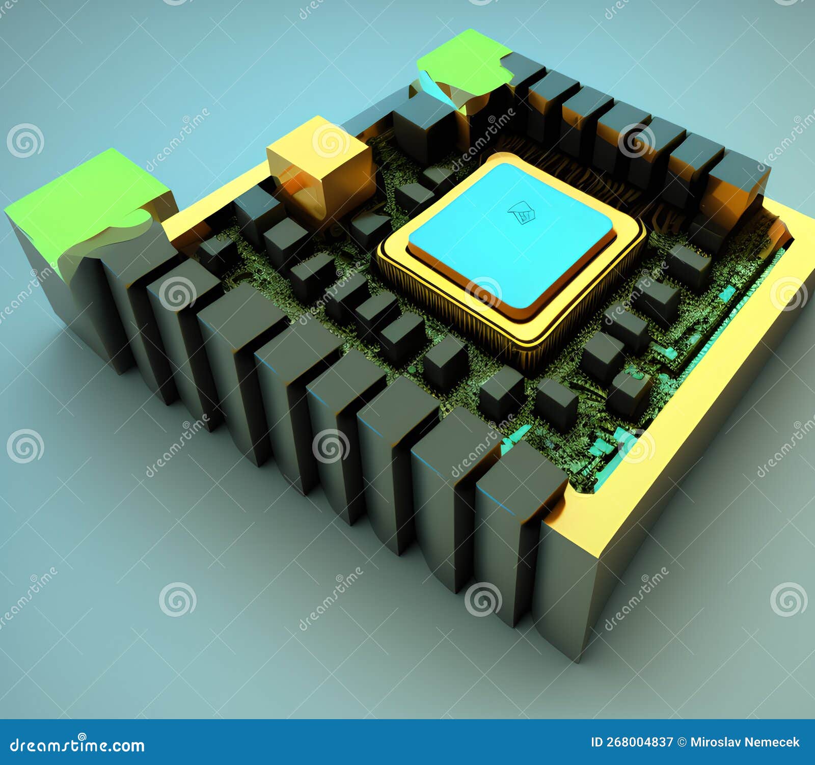 CPU and GPU Chip Concept, Generative AI Illustration Stock Illustration ...