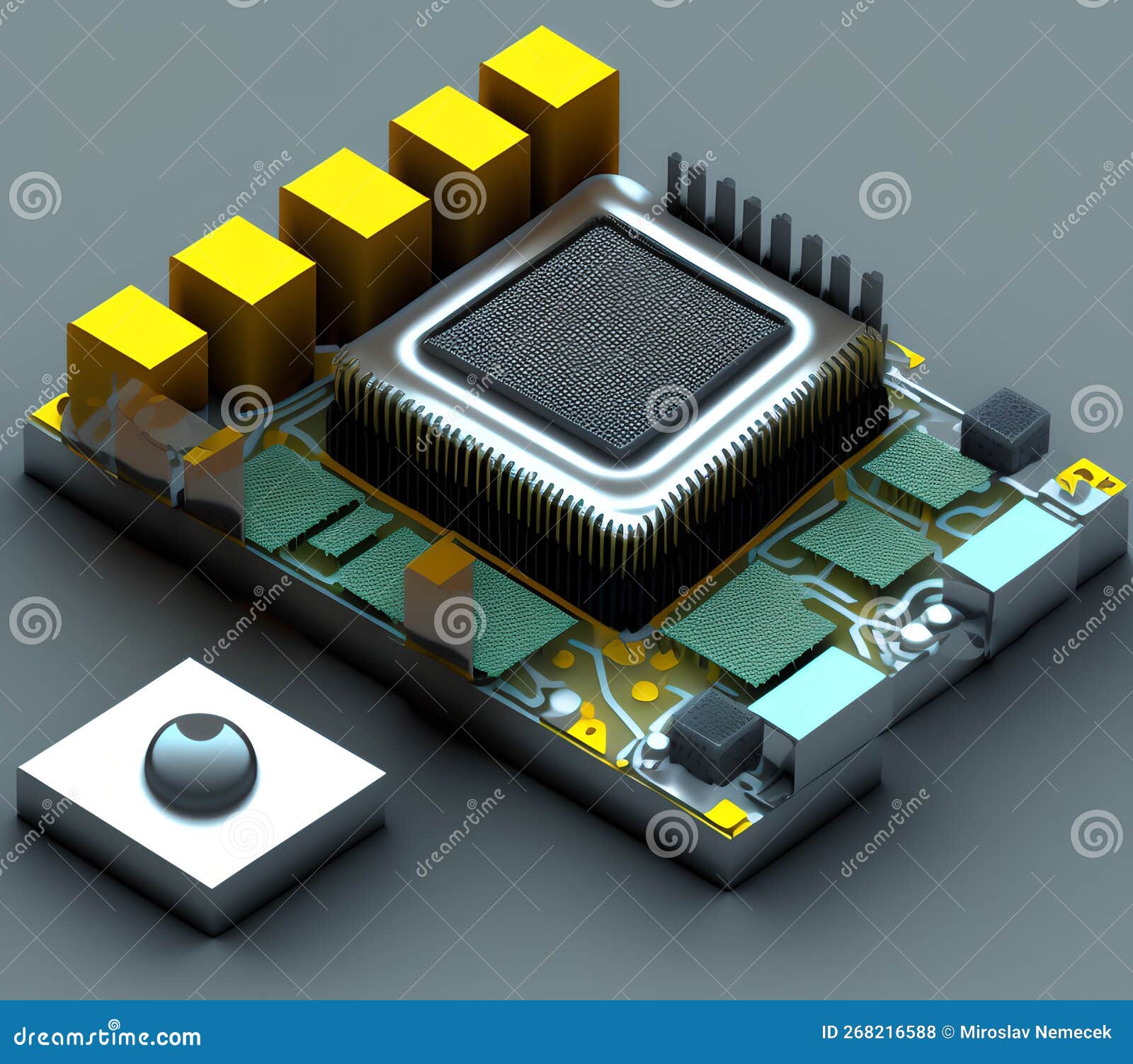 CPU and GPU Chip Concept, Generative AI Illustration Stock Illustration ...