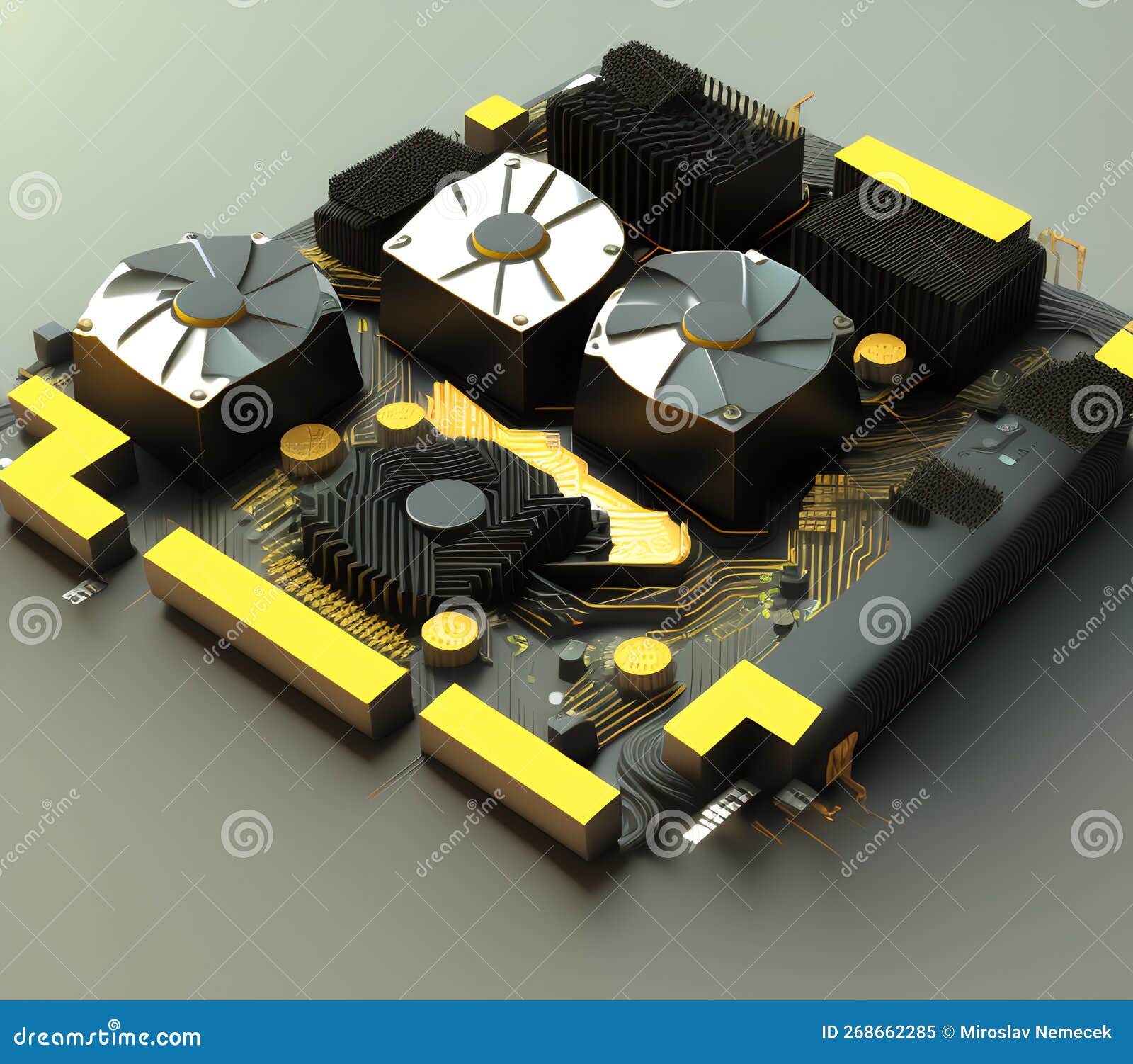 CPU and GPU Chip Concept, Generative AI Illustration Stock Illustration ...