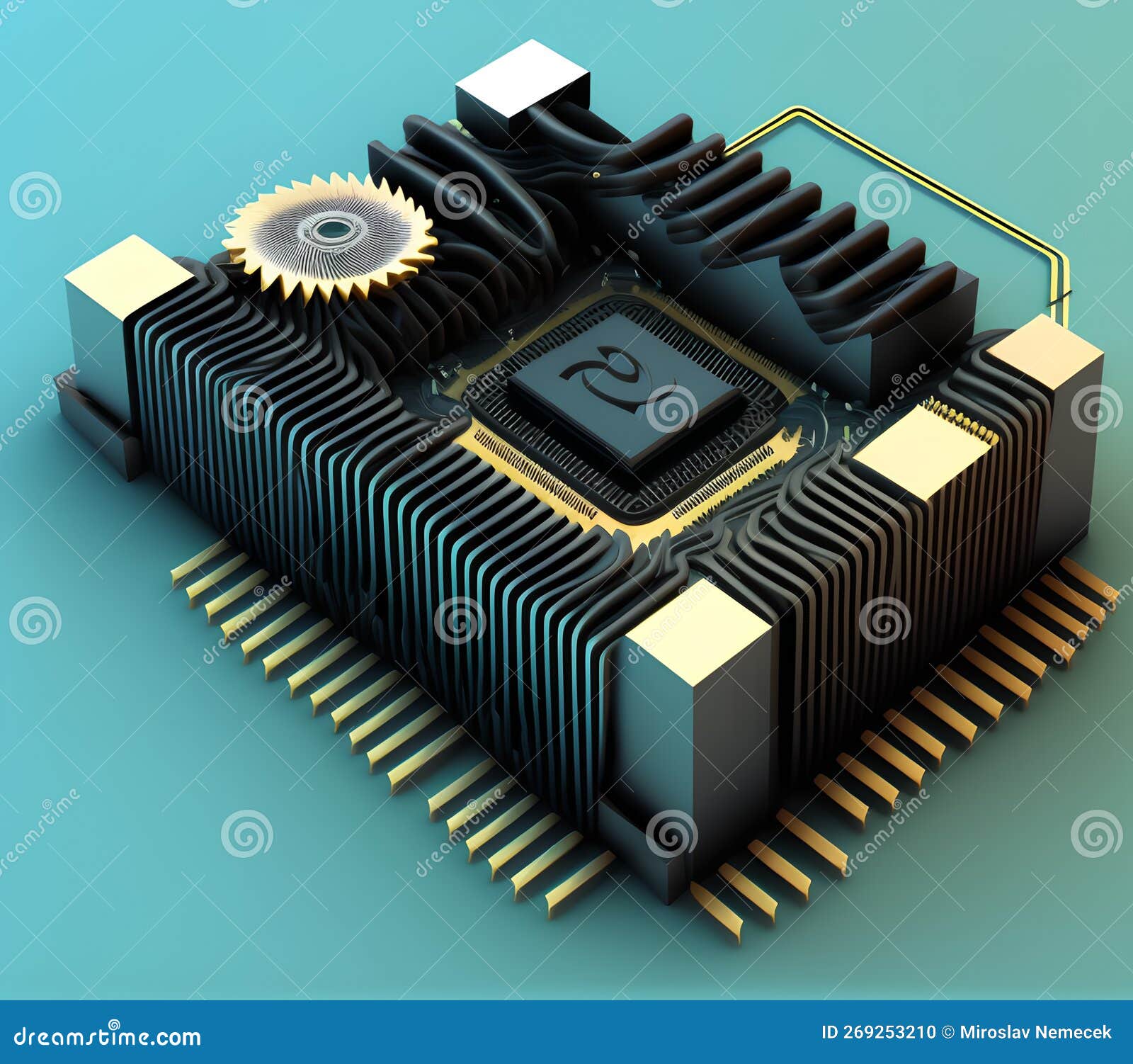 CPU and GPU Chip Concept, Generative AI Illustration Stock Illustration ...