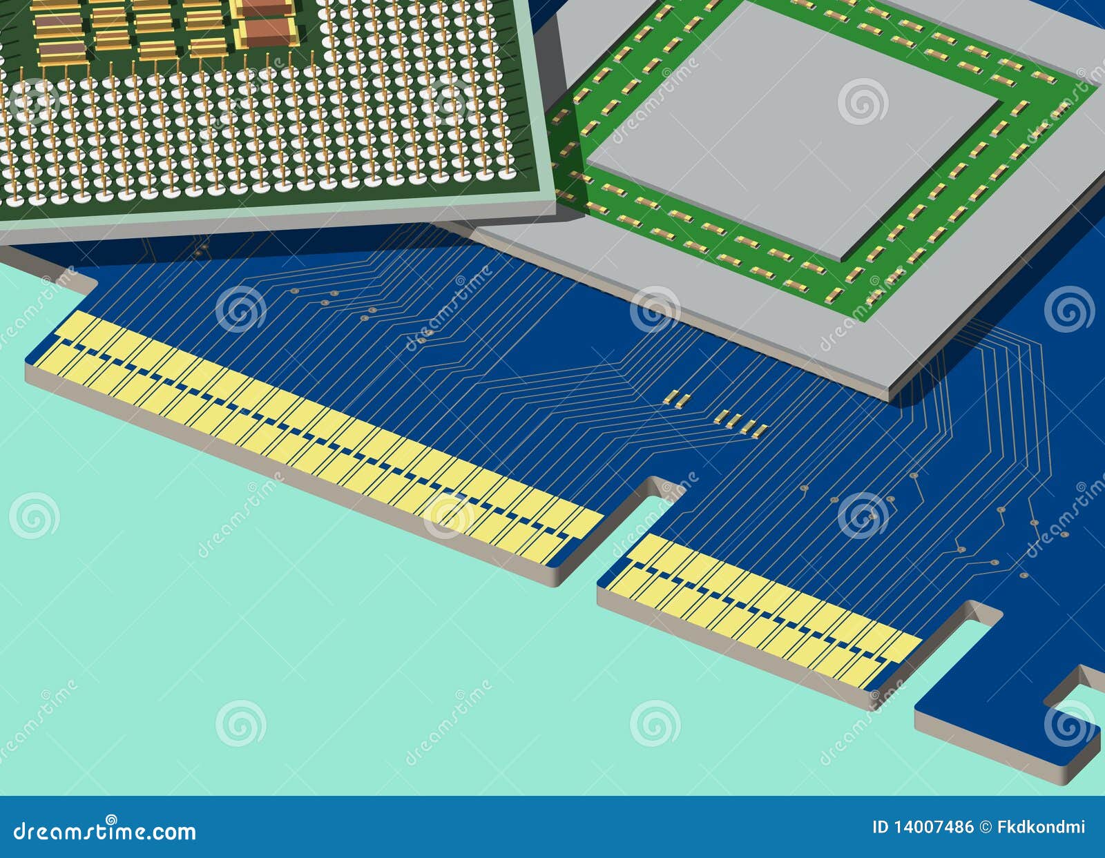 CPU and GPU are on the Videocard. Stock Illustration - Illustration of ...