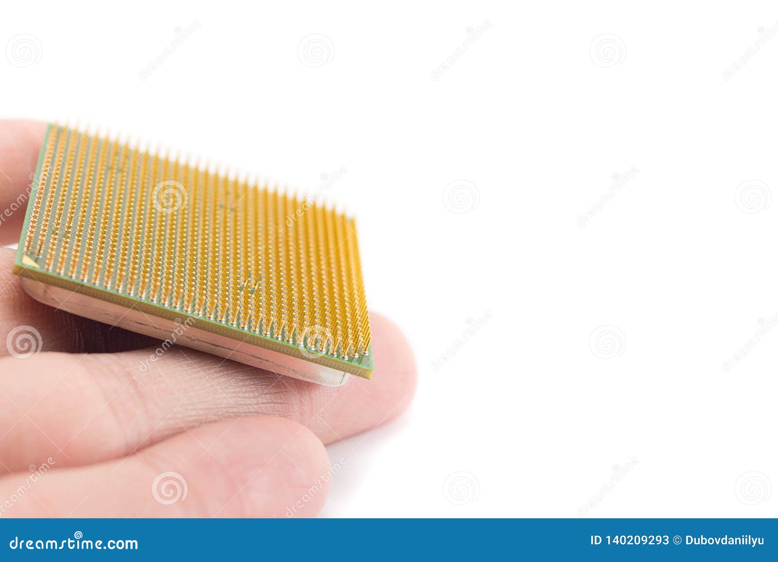 CPU in Hand Close-up Isolated Stock Image - Image of modern, microchip ...