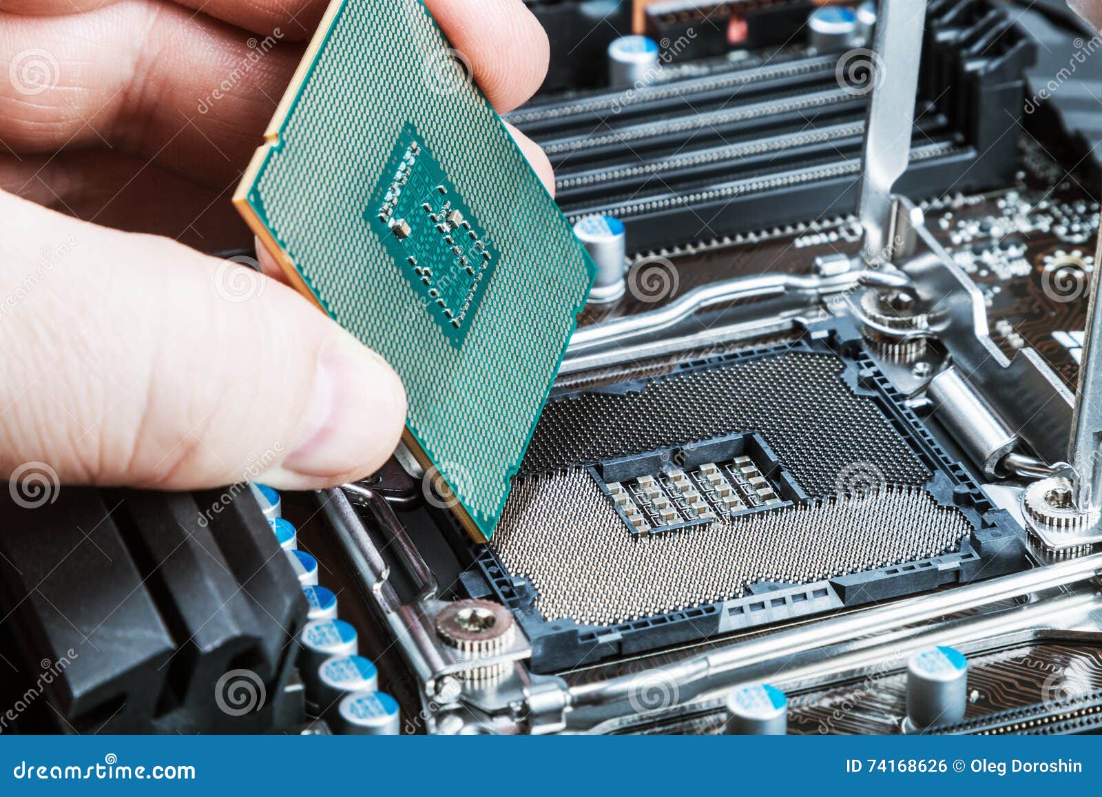 CPU in Hand before Installation Stock Photo - Image of microprocessor ...