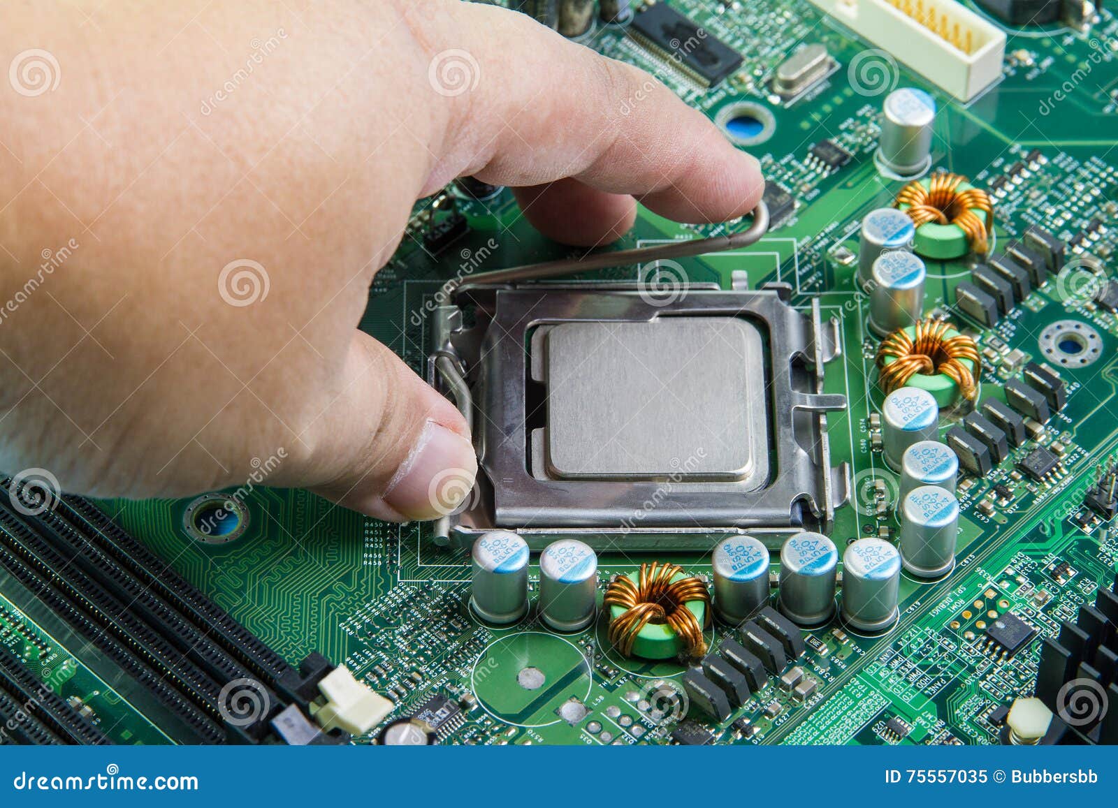 CPU in Hand before Installation into the Motherboard Stock Image ...