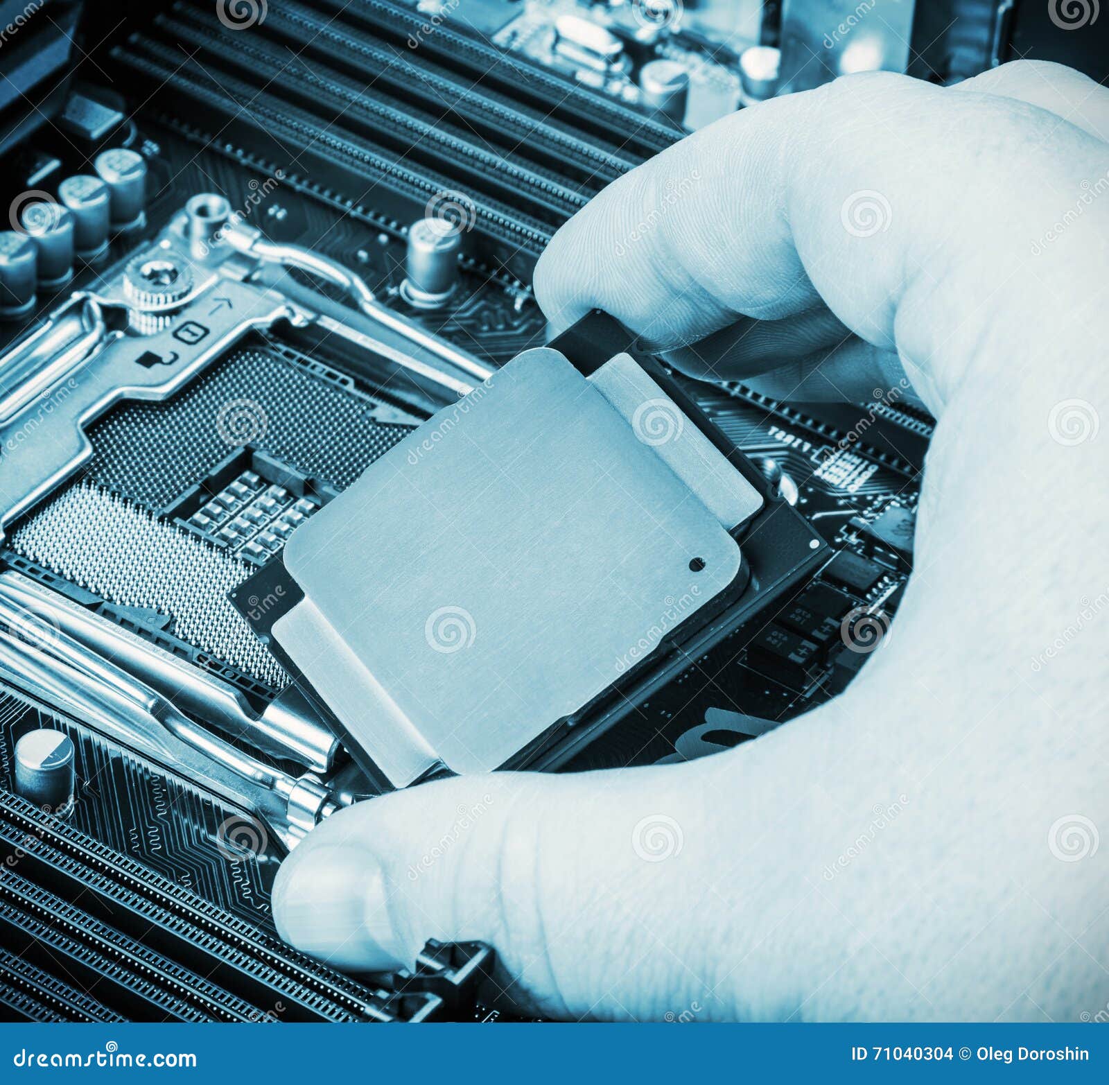 CPU in hand stock photo. Image of modern, equipment, central - 71040304
