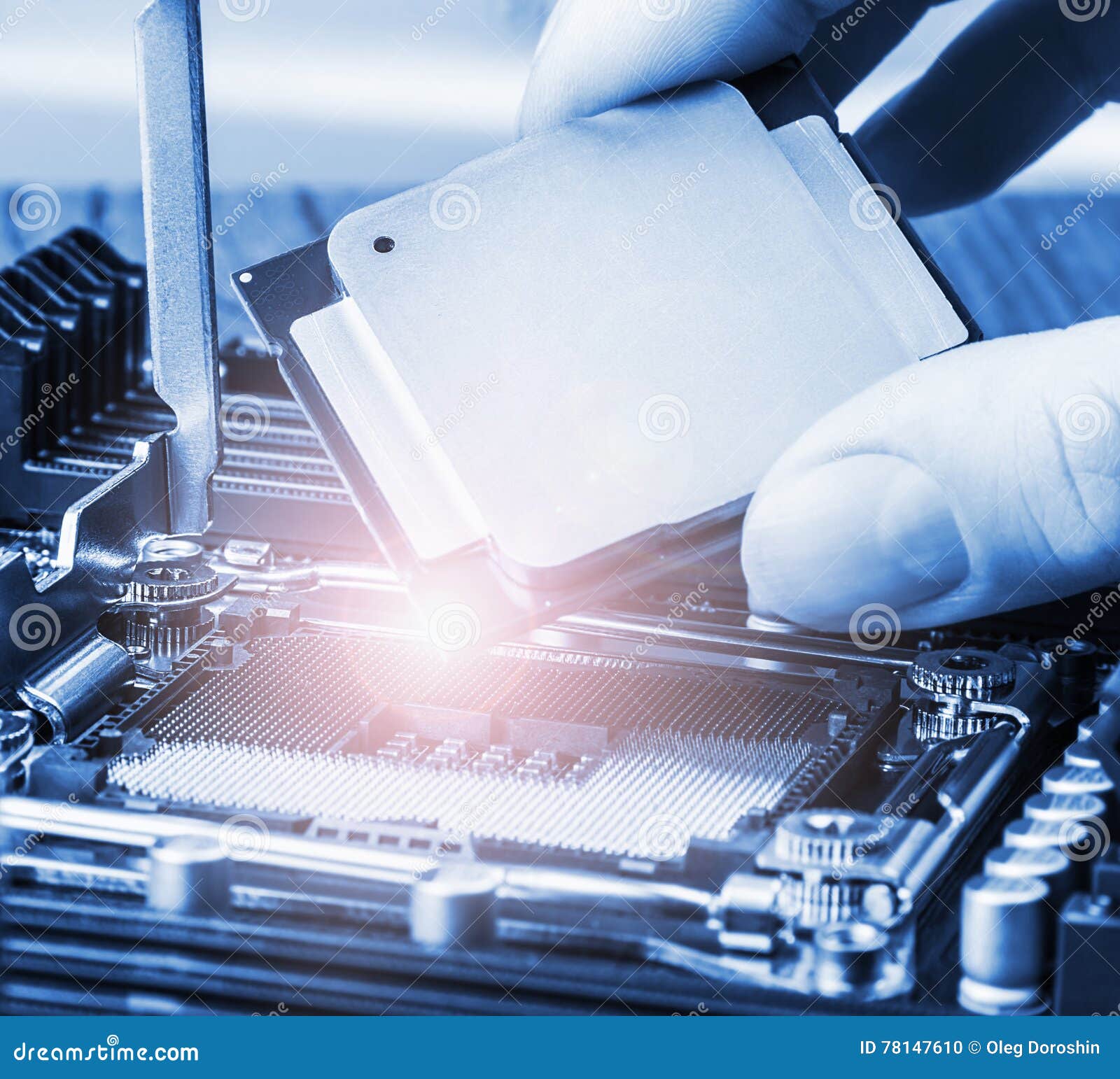 CPU in Hand before Installation into the Motherboard Stock Photo ...