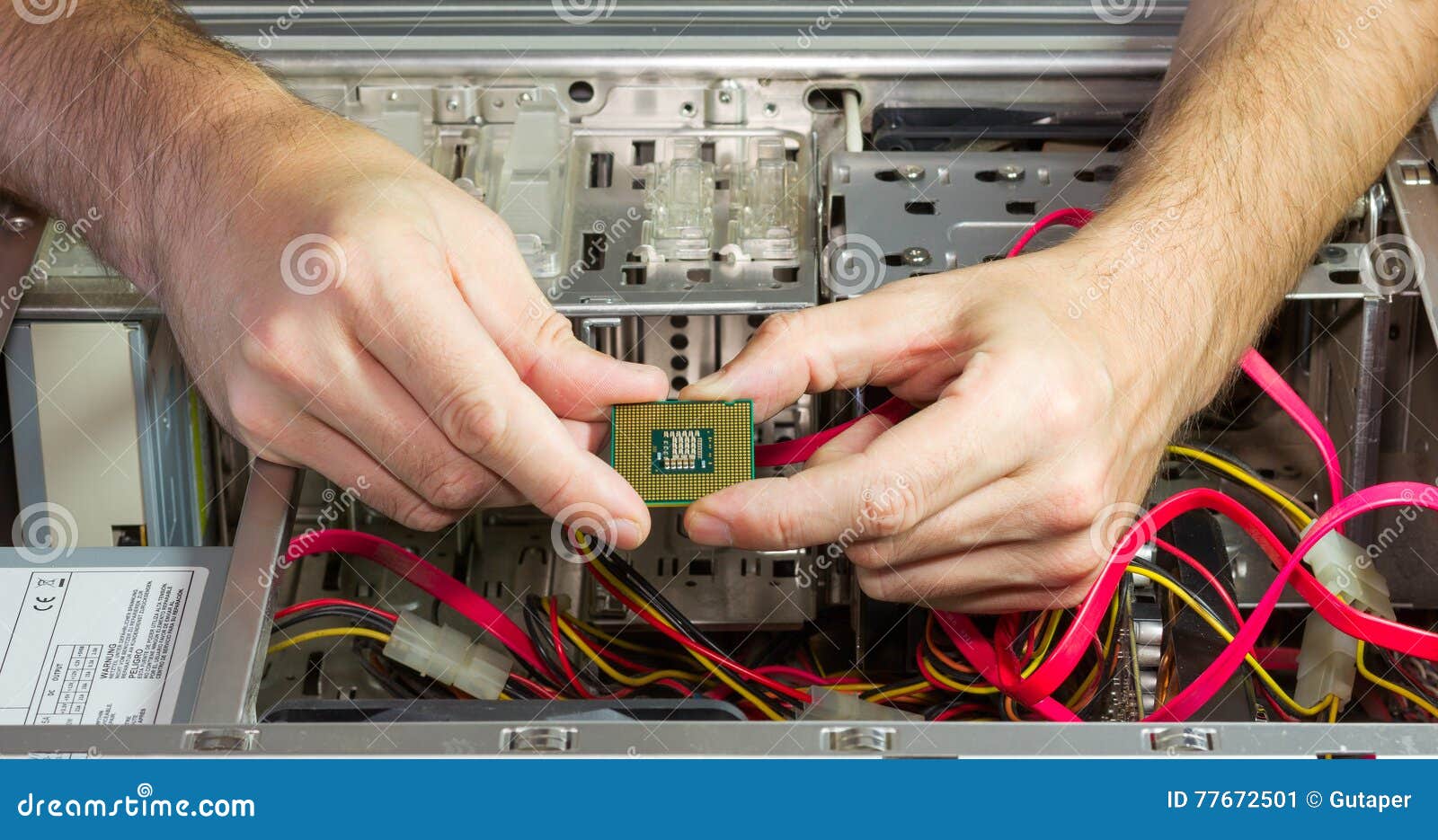 The CPU in the Hands of Men Stock Image - Image of chip, connectivity ...