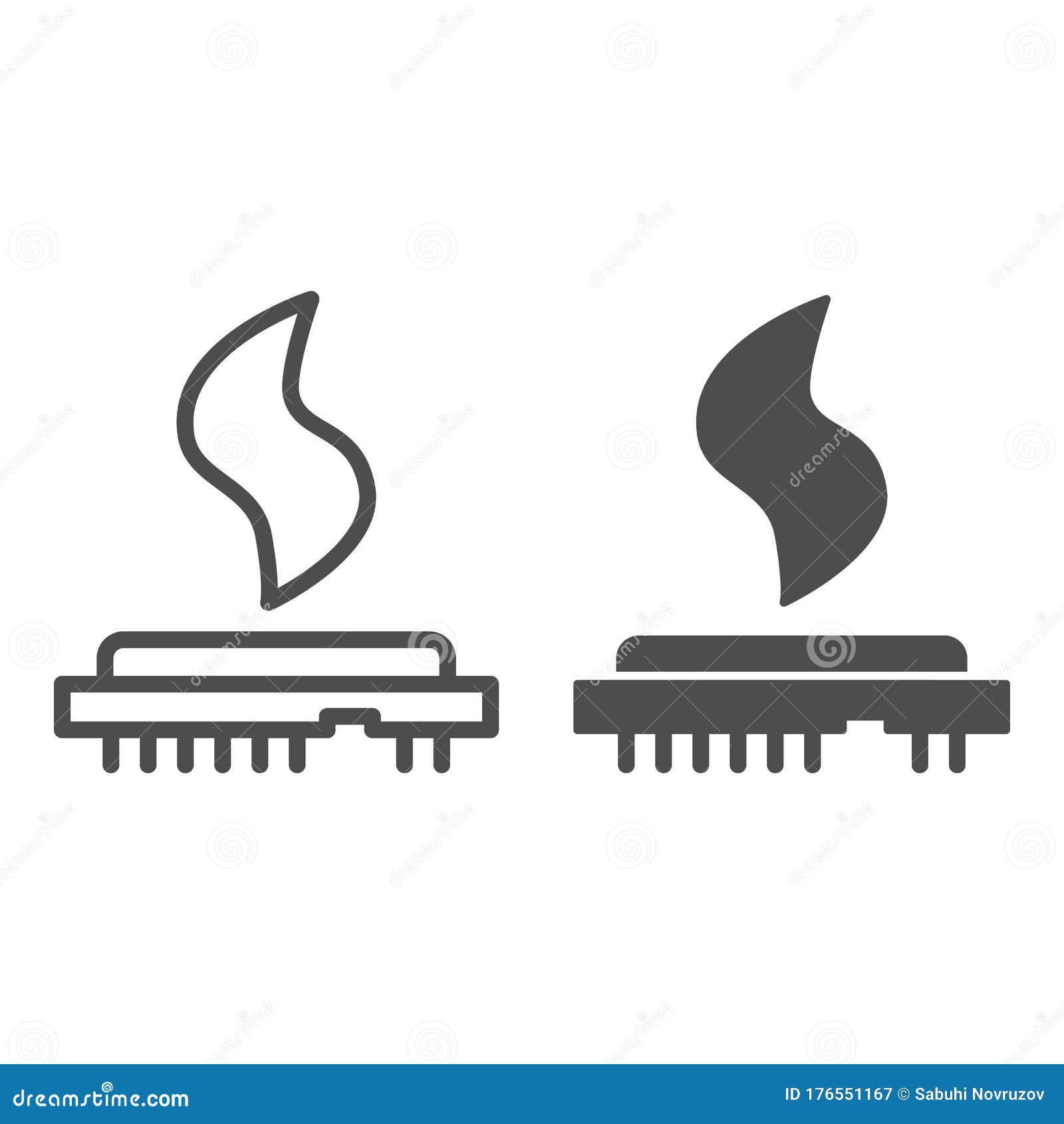 CPU Heat Line And Solid Icon. Processor Temperature, Microchip ... CPU Heat Line And Solid Icon. Processor Temperature, Microchip ...