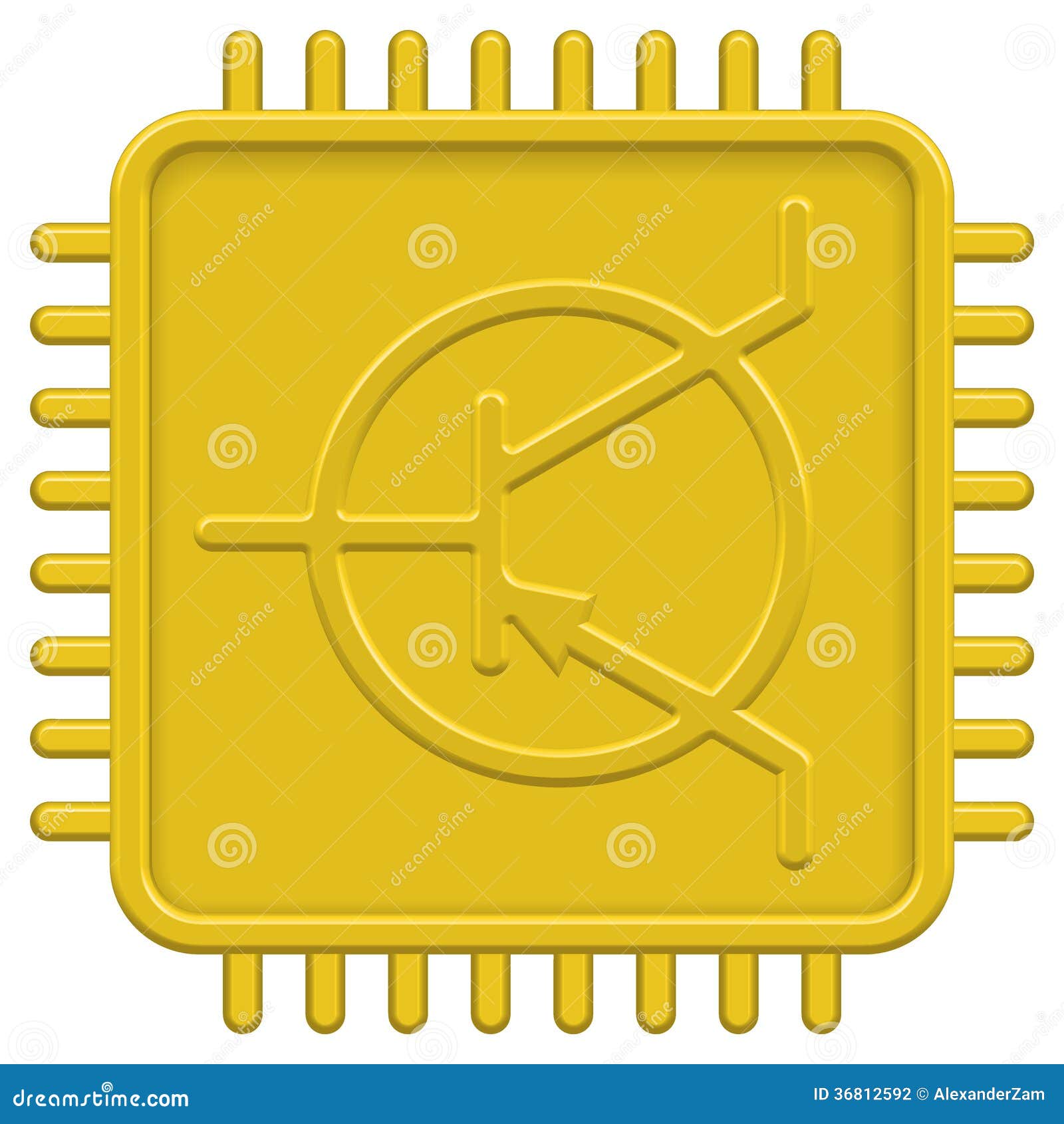 CPU icon stock vector. Illustration of hitech, gold, machine - 36812592