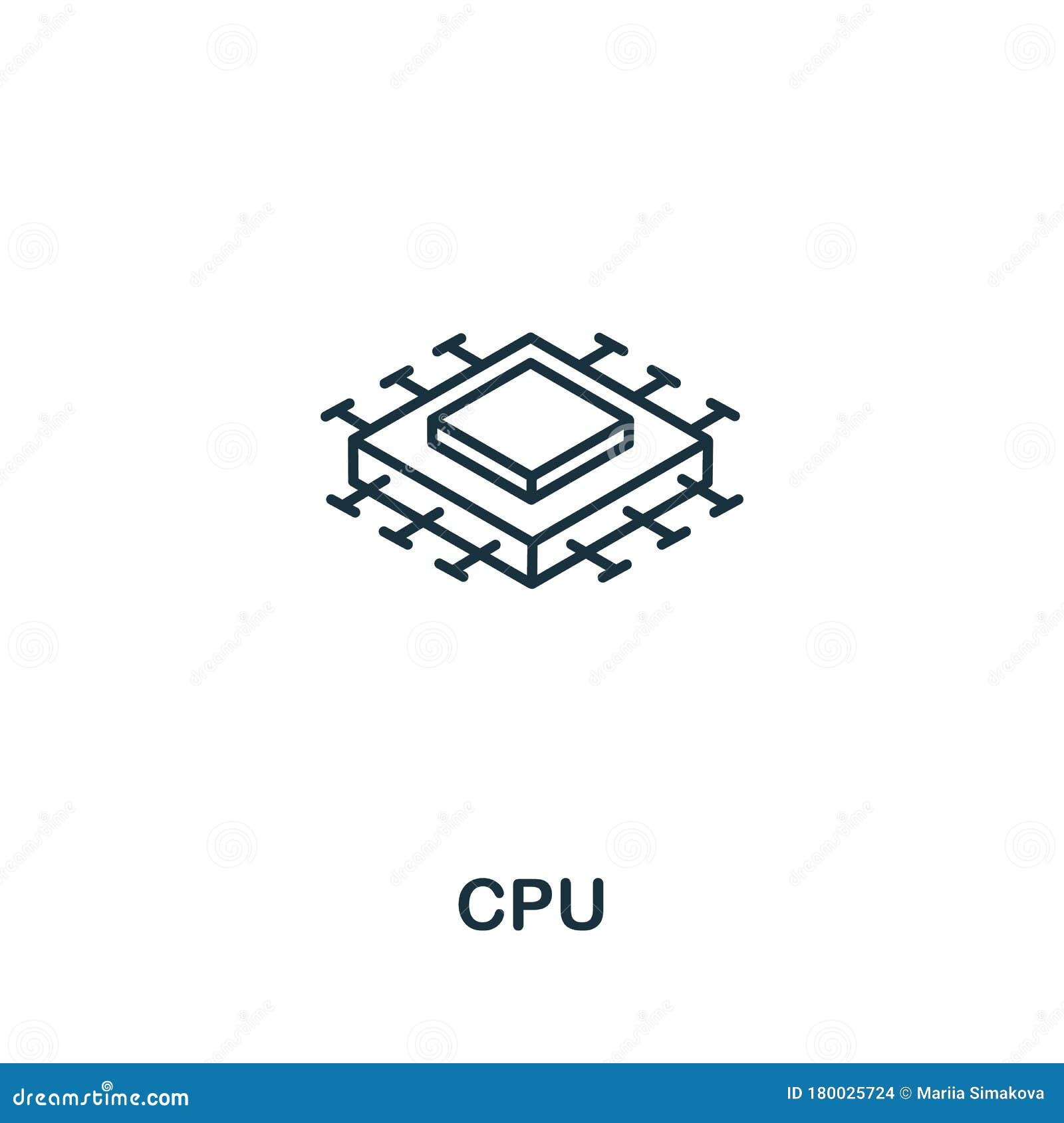 Cpu Icon from Artificial Intelligence Collection. Simple Line Cpu Icon ...