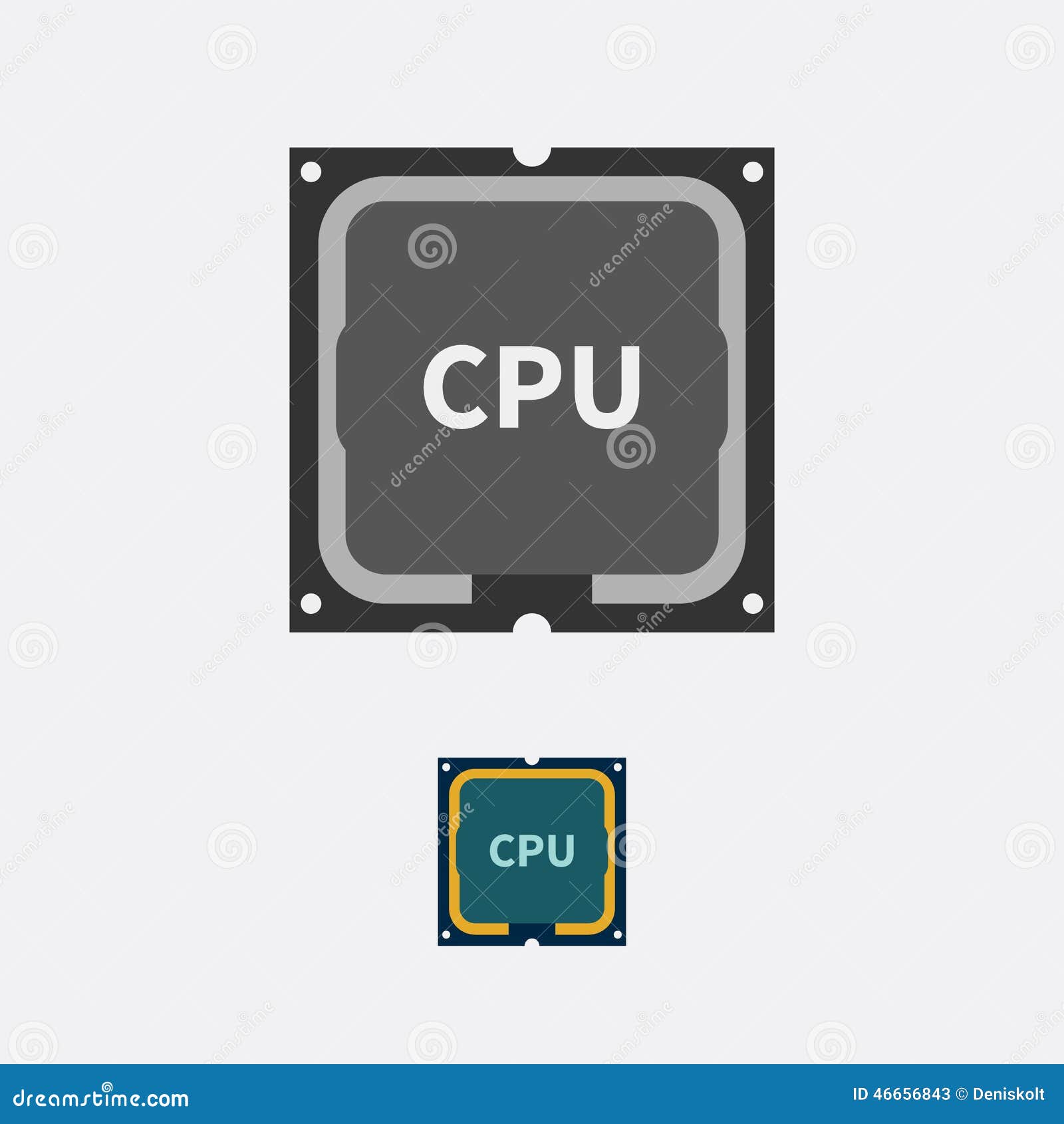CPU stock vector. Illustration of macro, electronic, micro - 46656843
