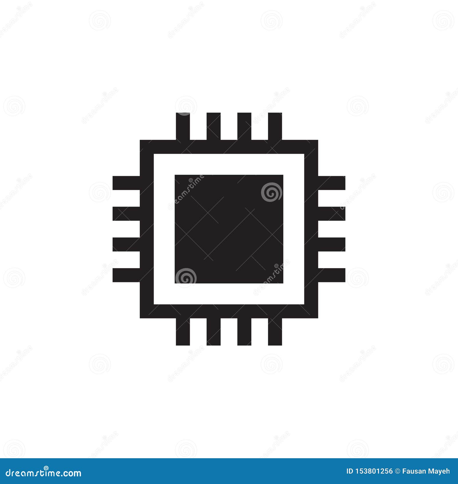 Cpu Icon Computer Digital. Chip Vector Icon Illustration Stock Vector ...