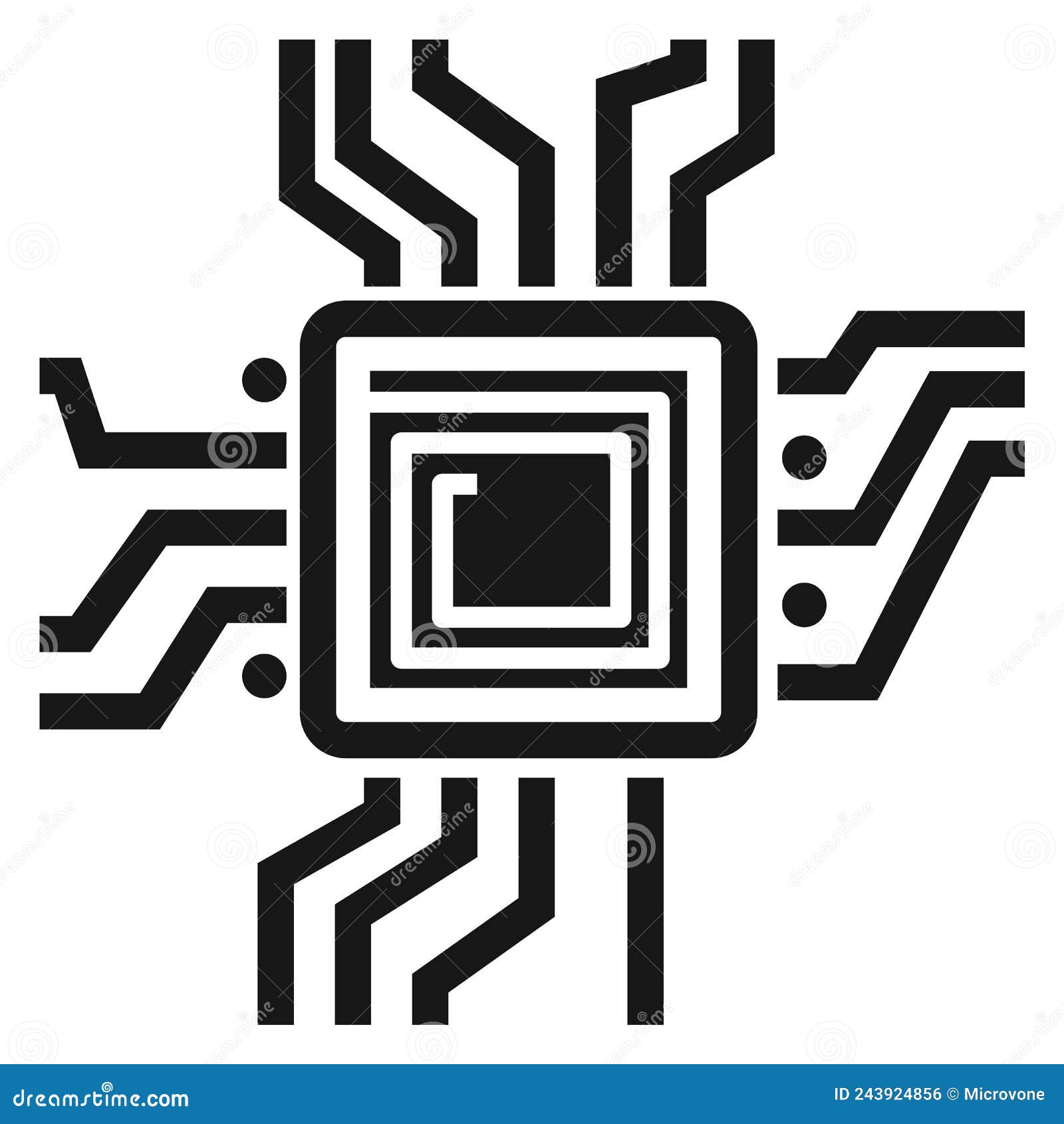 Cpu Icon. Computer Technology Symbol Stock Vector - Illustration of ...