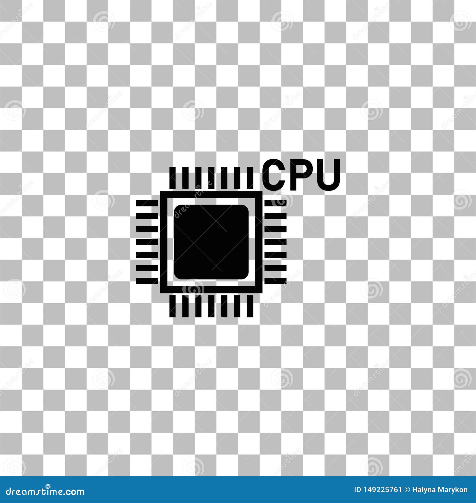 CPU icon flat stock vector. Illustration of graphic - 149225761