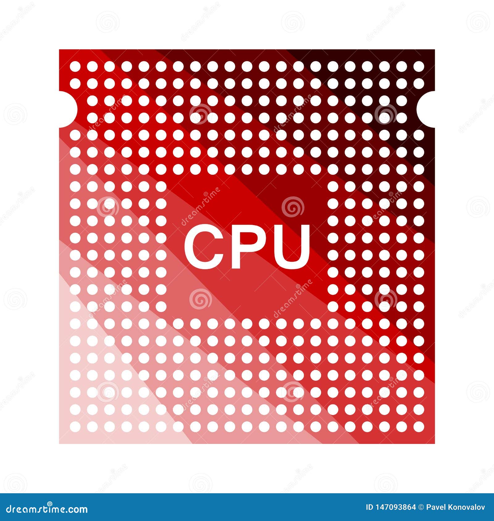 CPU Icon stock vector. Illustration of icon, blue, component - 147093864