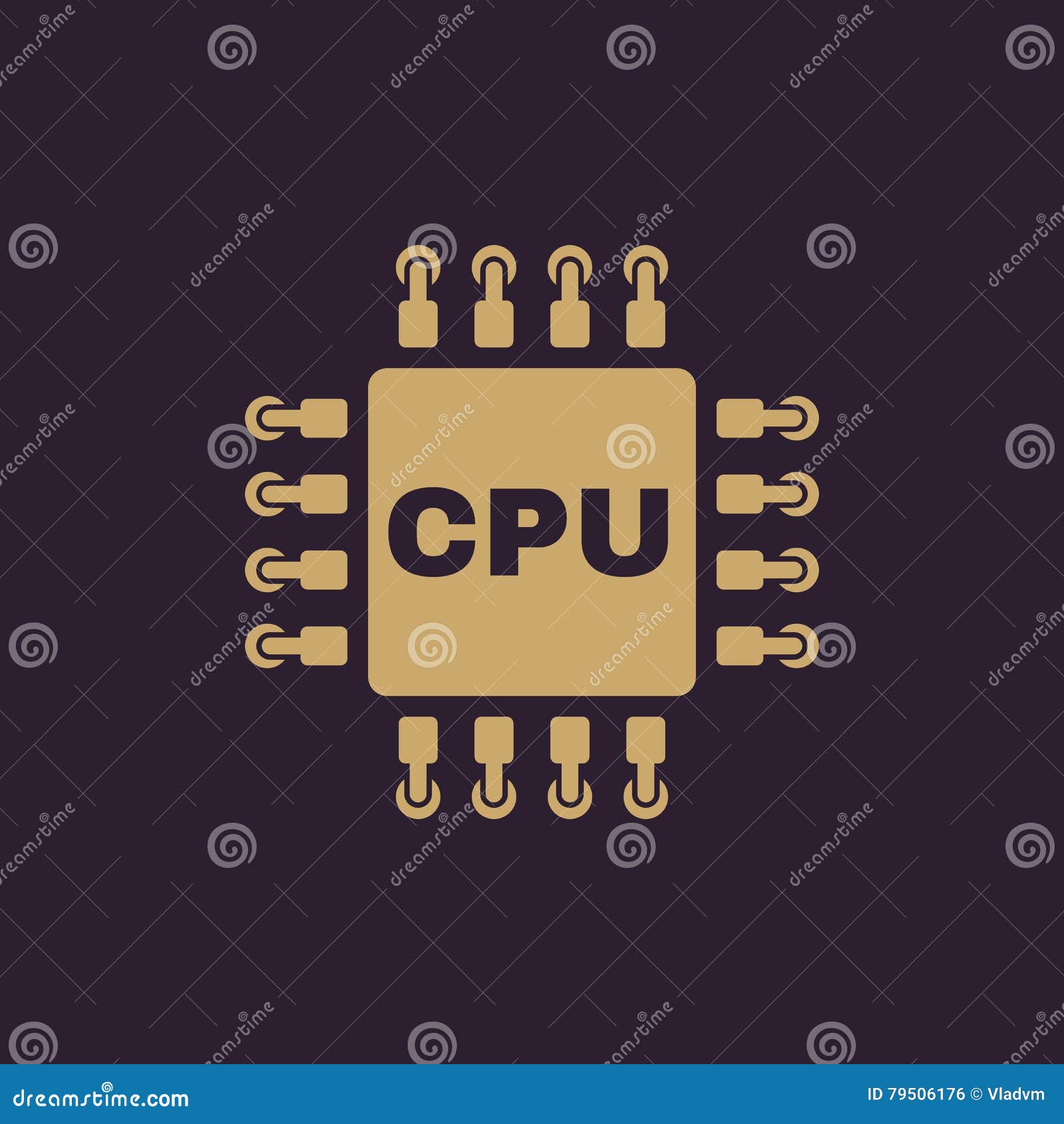 The Cpu Icon. Microprocessor and Processor Symbol Stock Vector ... The Cpu Icon. Microprocessor and Processor Symbol Stock Vector ...