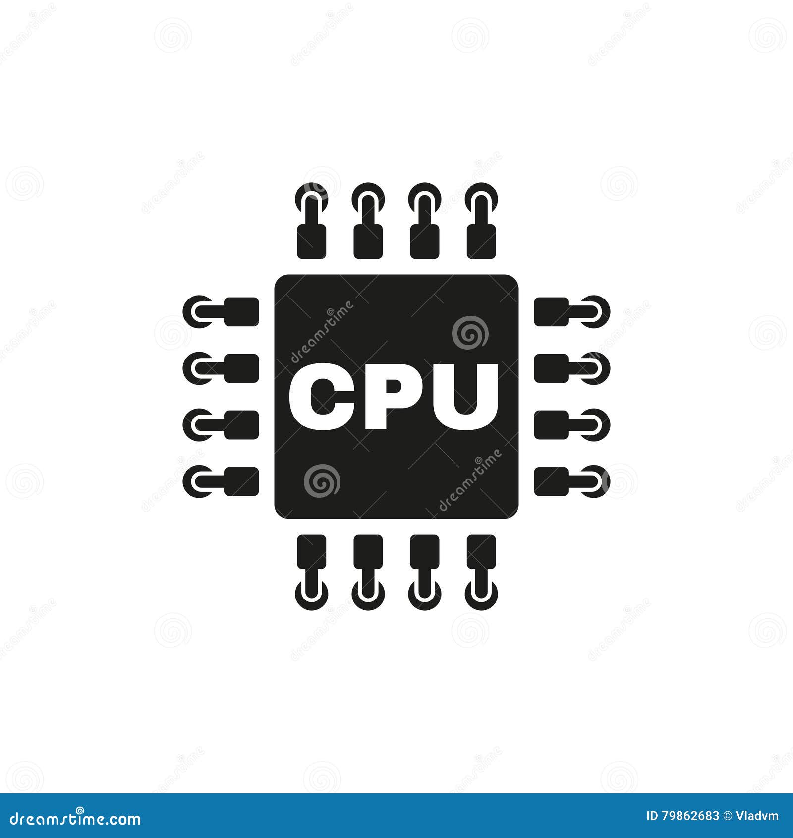The Cpu Icon. Microprocessor and Processor Symbol Stock Vector ... The Cpu Icon. Microprocessor and Processor Symbol Stock Vector ...