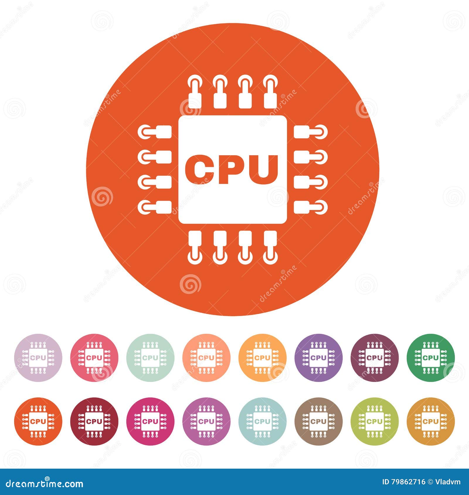 The Cpu Icon. Microprocessor and Processor Symbol Stock Vector ...