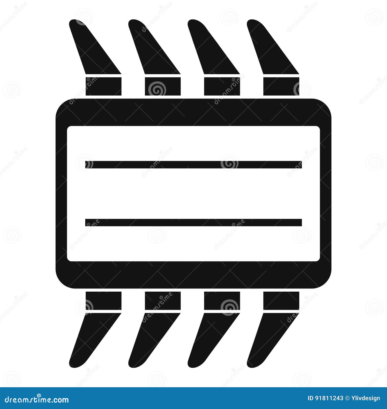 CPU icon simple stock vector. Illustration of microchip - 91811243