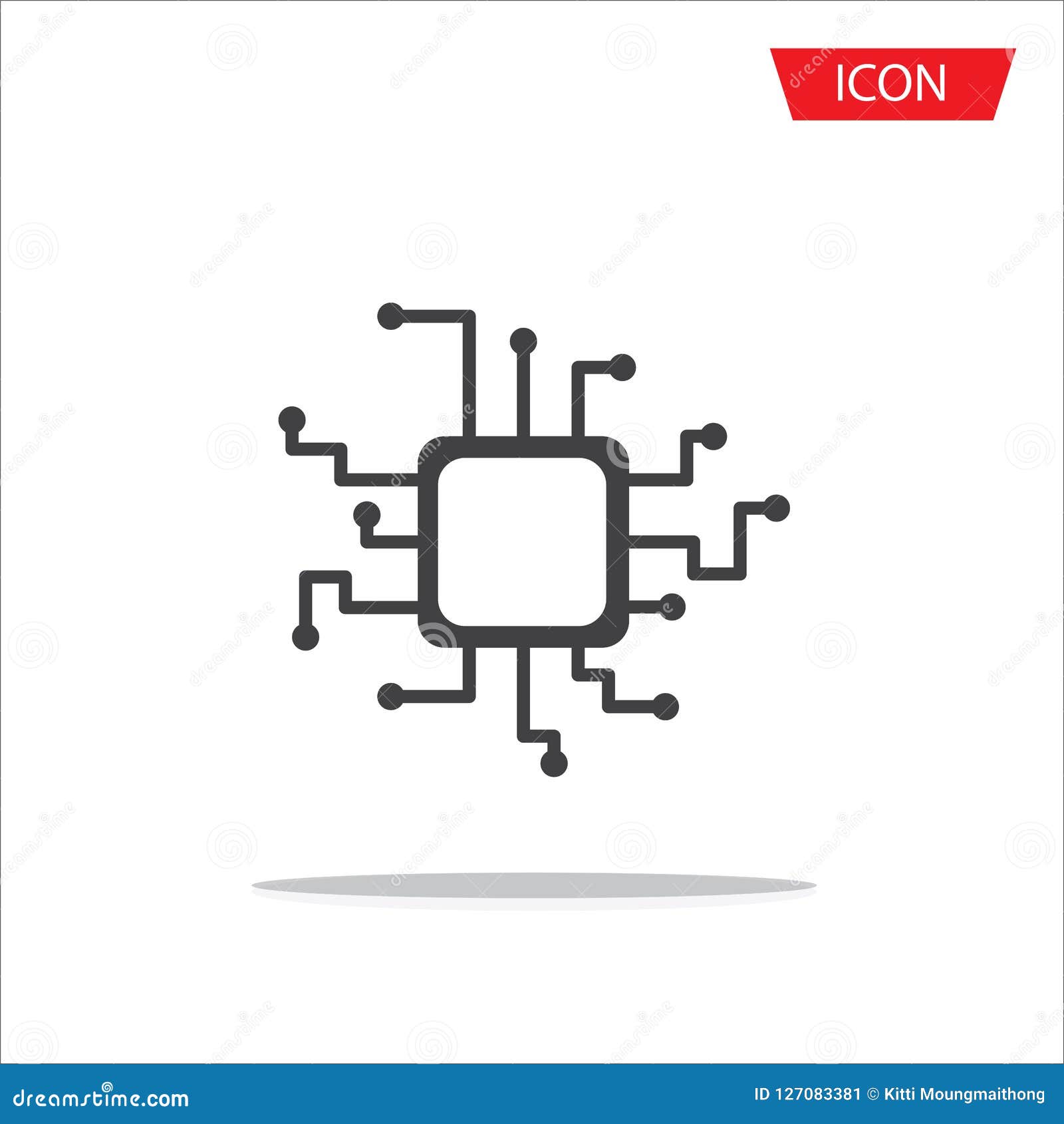 Cpu Icon Vector Central Processing Unit Icon Vector Isolated On Stock Vector Illustration Of