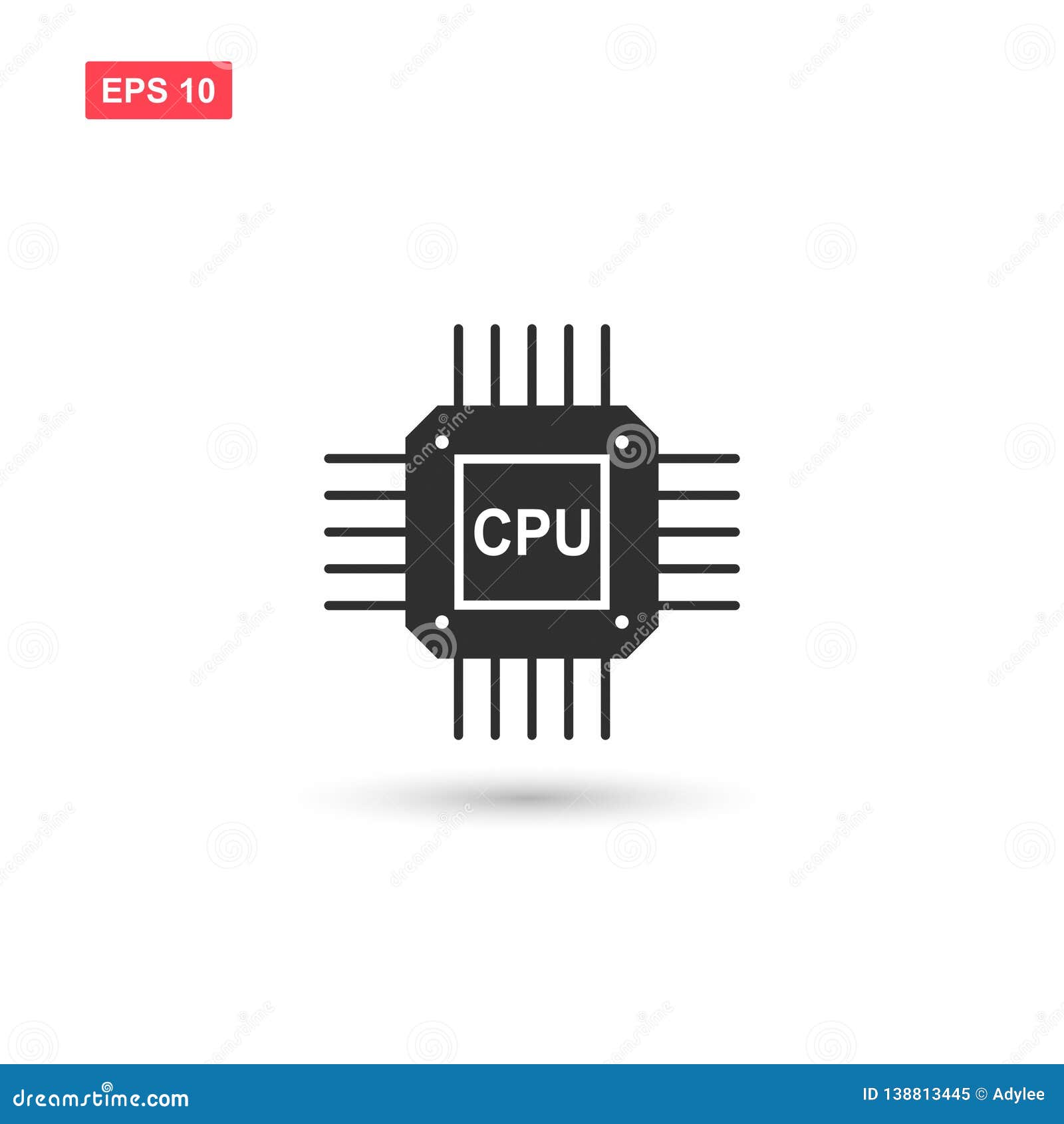 Cpu Icon Vector Design Isolated 7 Stock Vector - Illustration of pixel ...