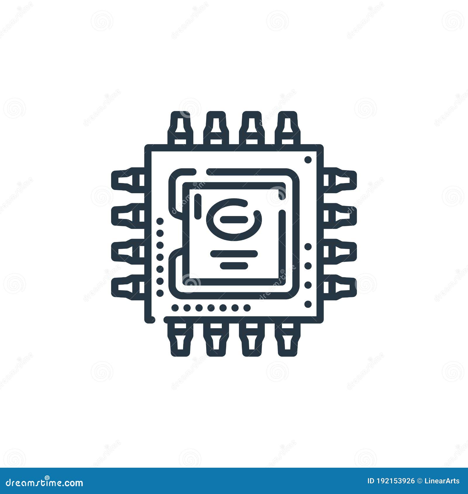 Cpu Icon Vector from Hardware Concept. Thin Line Illustration of Cpu ...