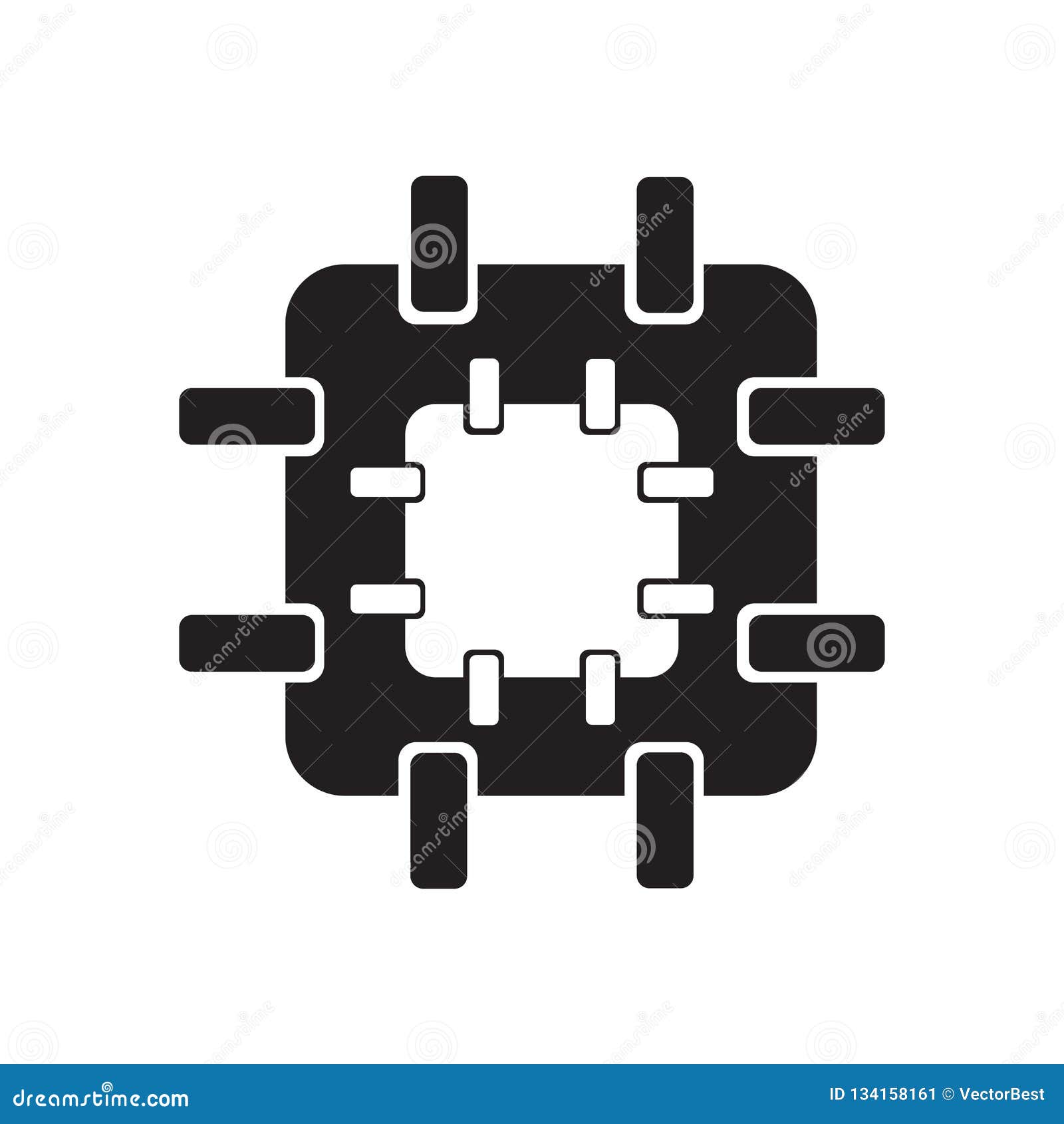 Cpu Icon Vector Sign and Symbol Isolated on White Background Stock ...