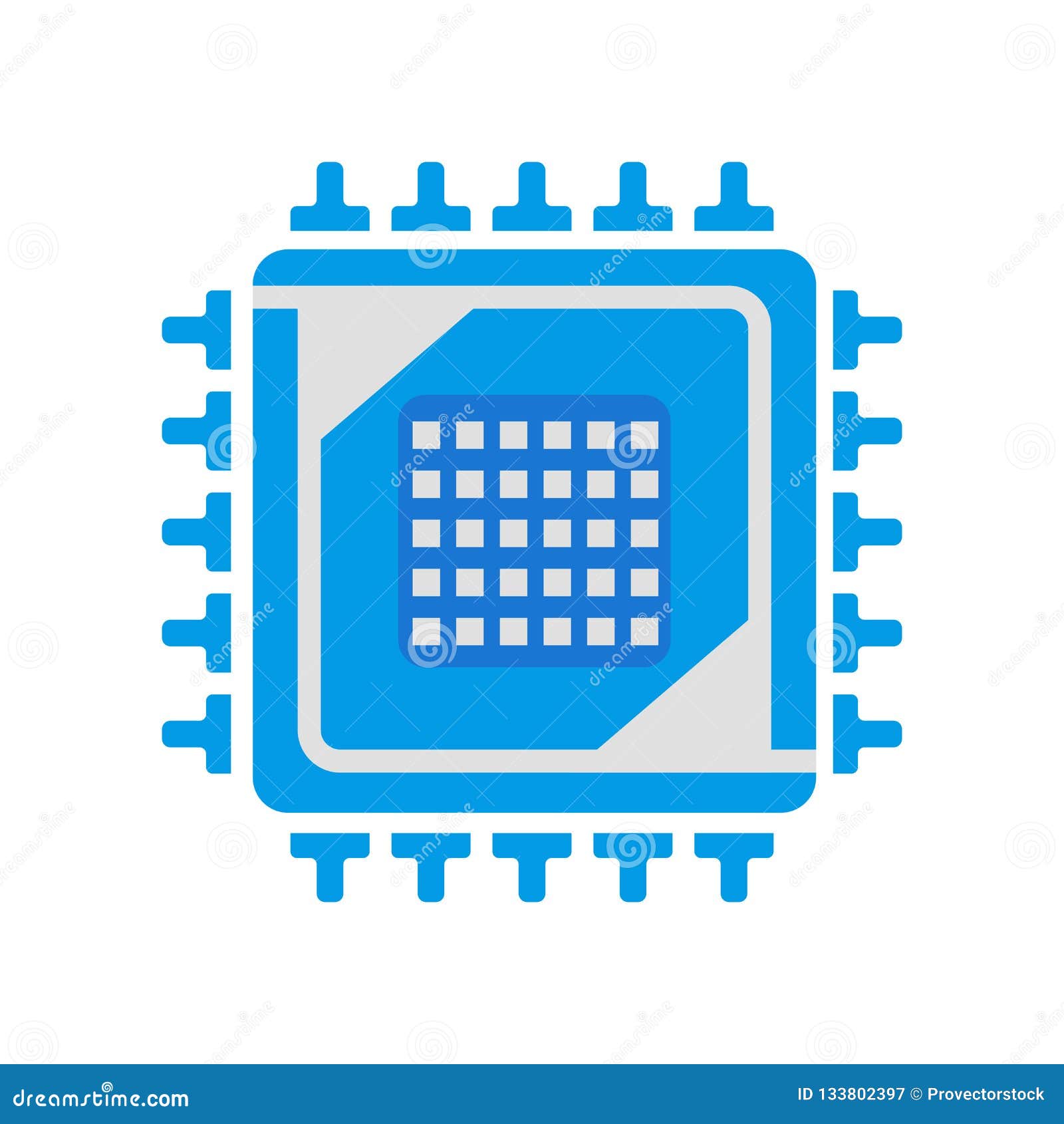 Cpu Icon Vector Sign and Symbol Isolated on White Background Stock ...