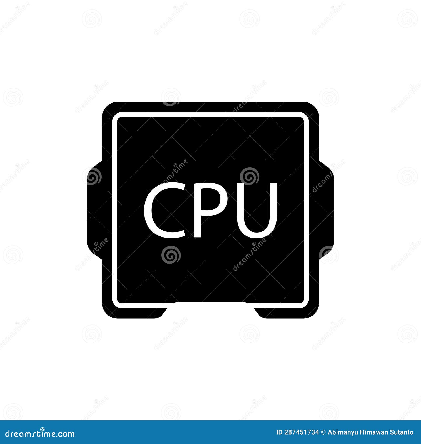 Cpu icon vector stock vector. Illustration of semiconductor - 287451734