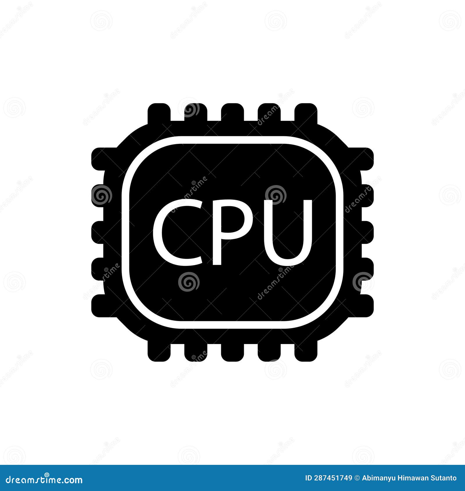 Cpu icon vector stock vector. Illustration of element - 287451749