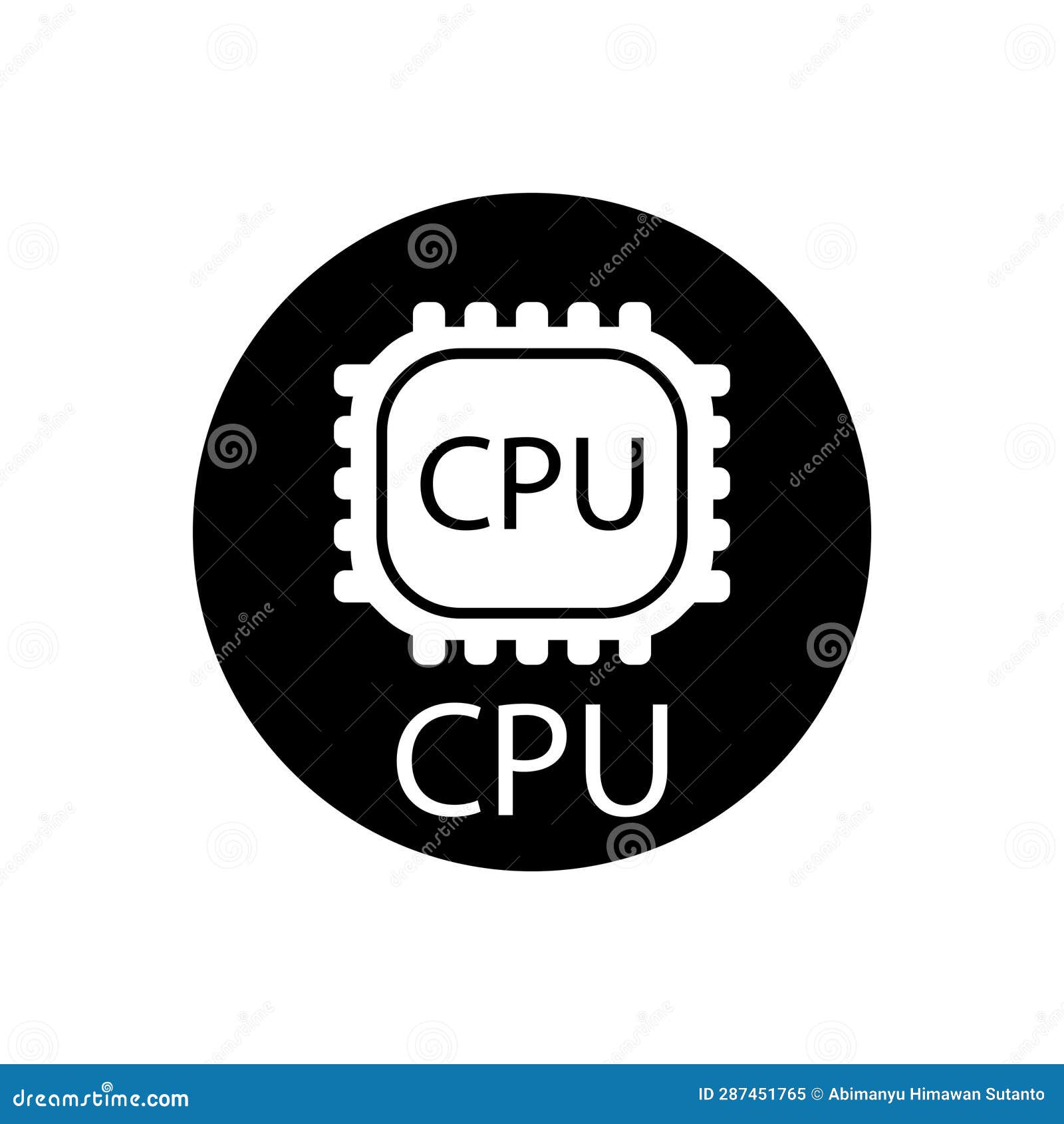 Cpu icon vector stock illustration. Illustration of icon - 287451765