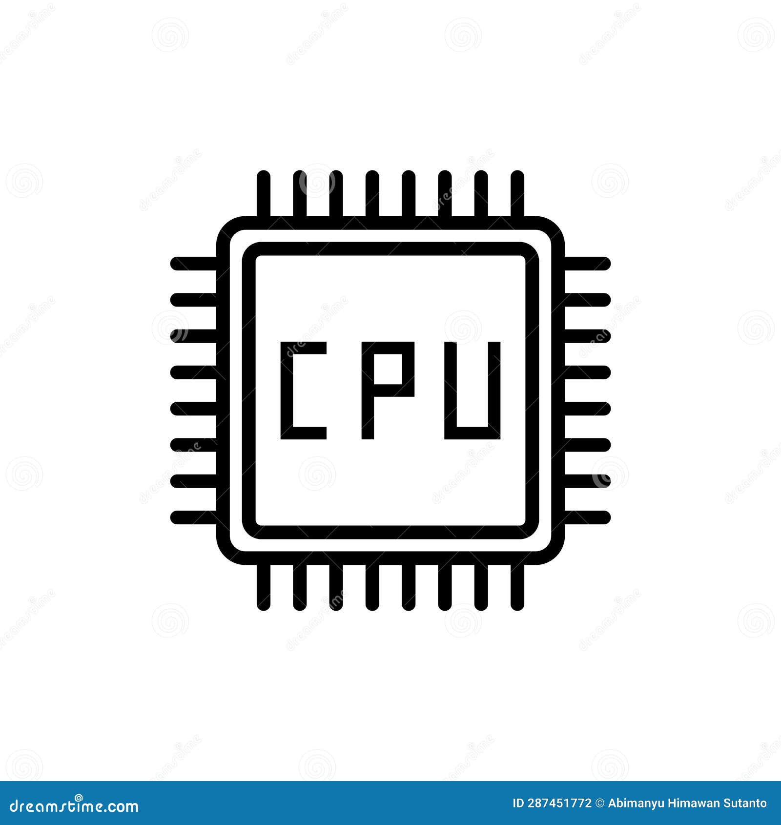 Cpu icon vector stock vector. Illustration of chip, processor - 287451772
