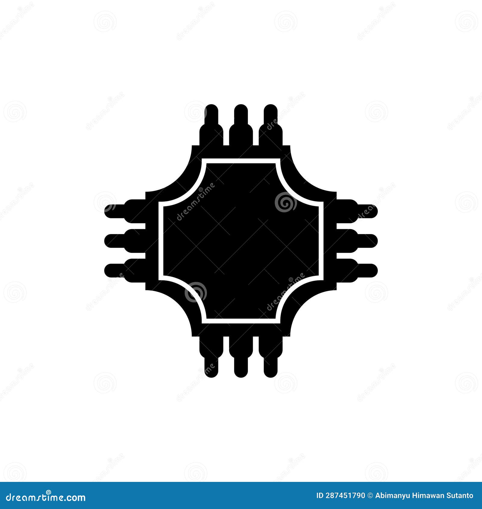 Cpu icon vector stock vector. Illustration of science - 287451790