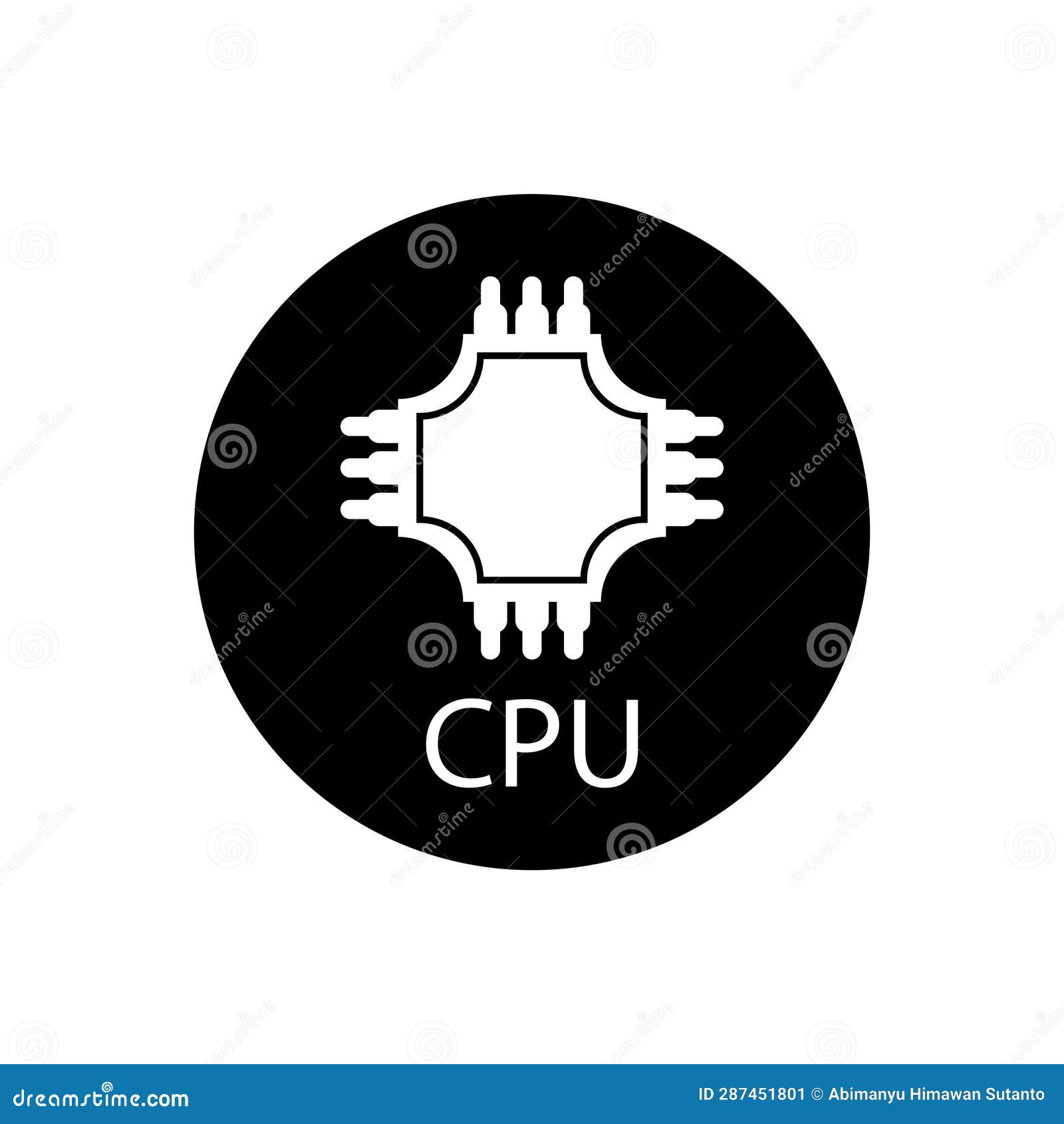 Cpu icon vector stock vector. Illustration of electronic - 287451801