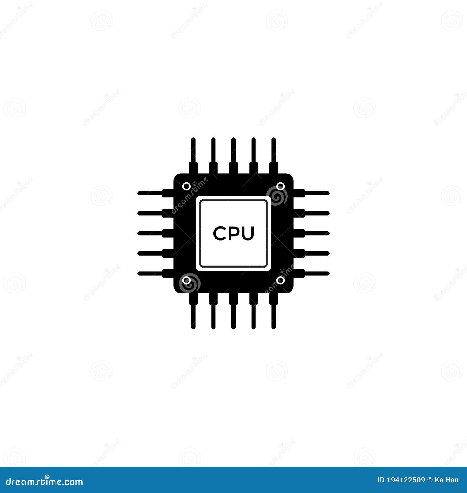 CPU Icon Vector in Trendy Style. Central Processing Unit Symbol ...