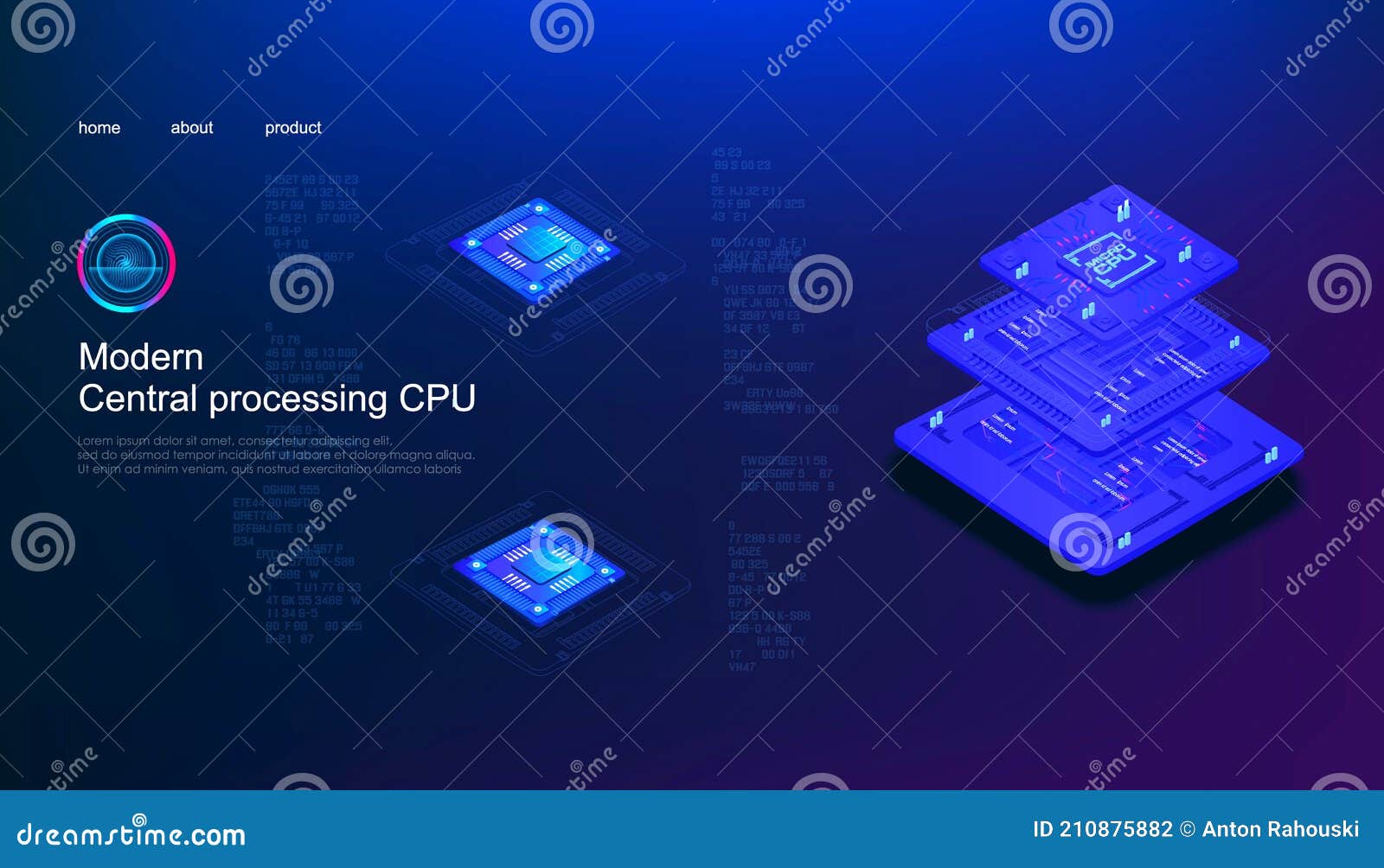 CPU infographics stock vector. Illustration of development - 210875882
