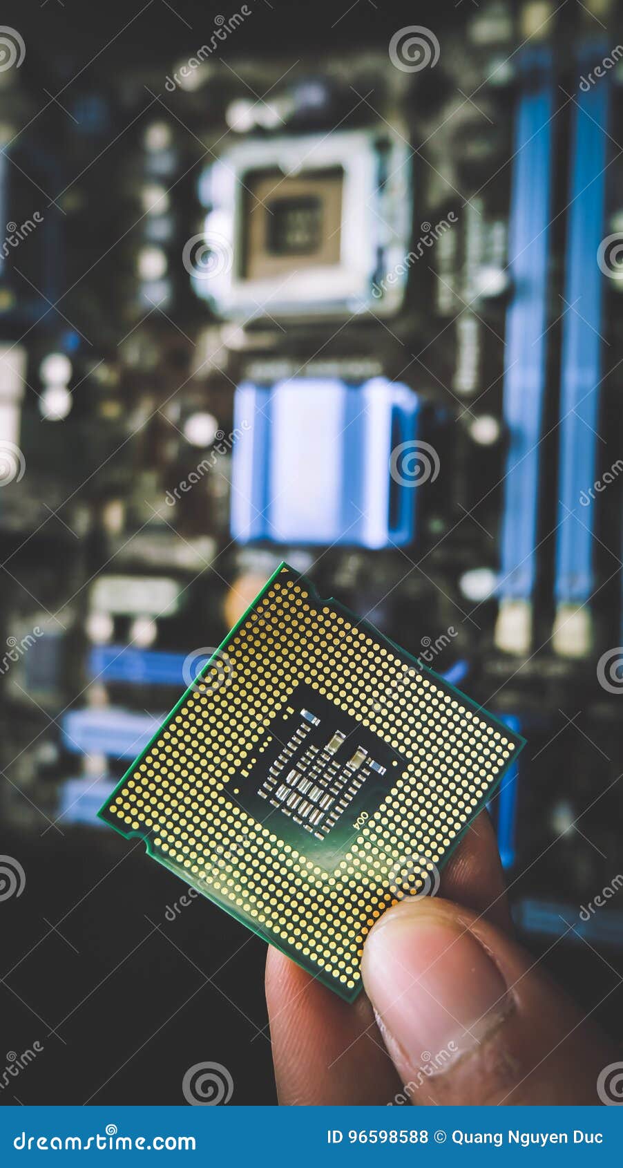 CPU Inside Mainboard stock photo. Image of engineering - 96598588