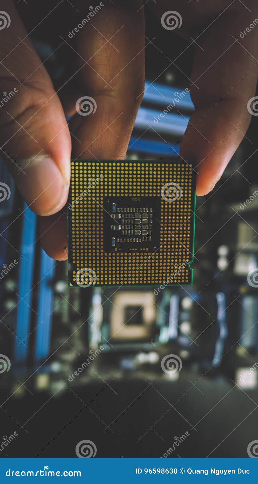 CPU Inside Mainboard stock photo. Image of board, industrial - 96598630