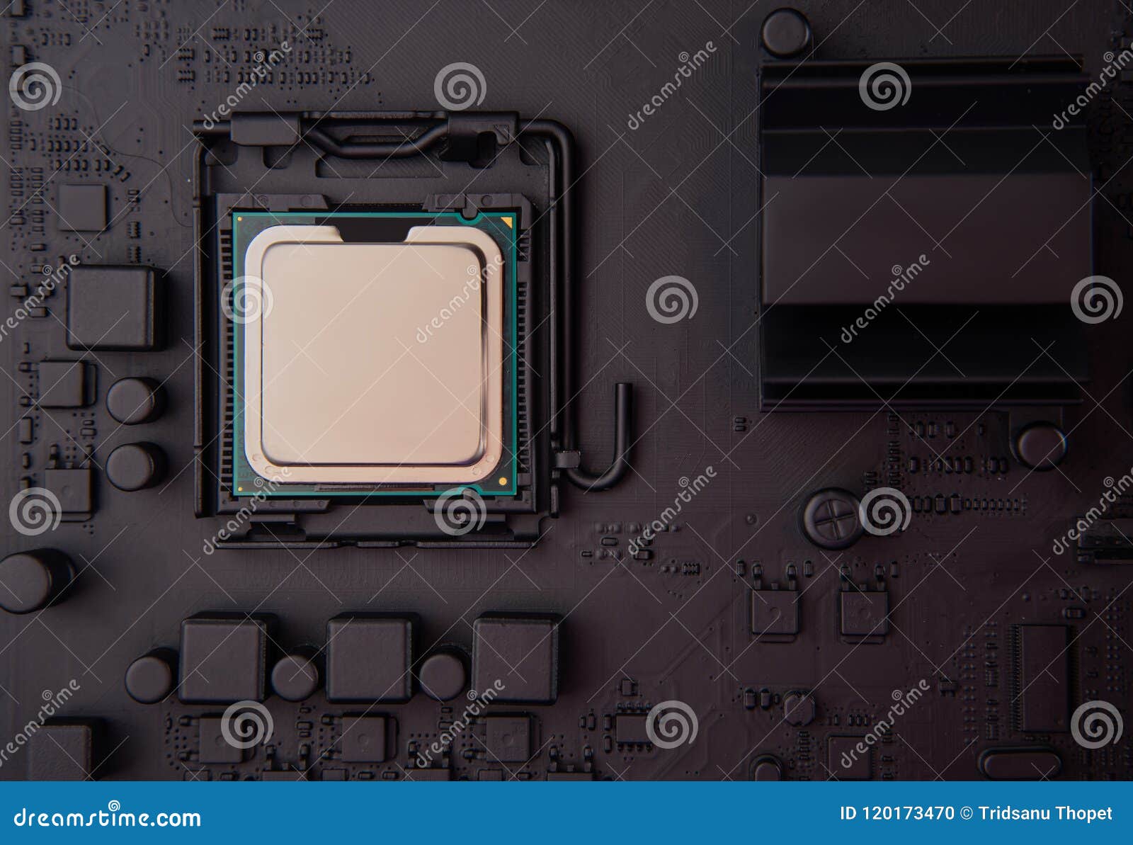 Top View Cpu on Motherboard Stock Photo - Image of hand, drink: 120173470