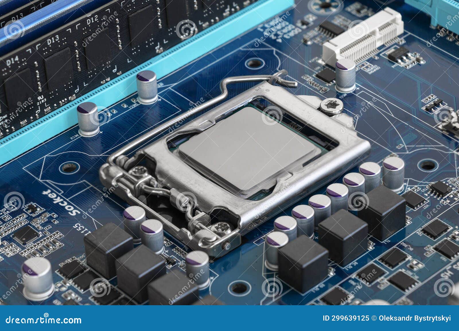 CPU Installed on a Motherboard, Parts, Components Stock Image - Image ...