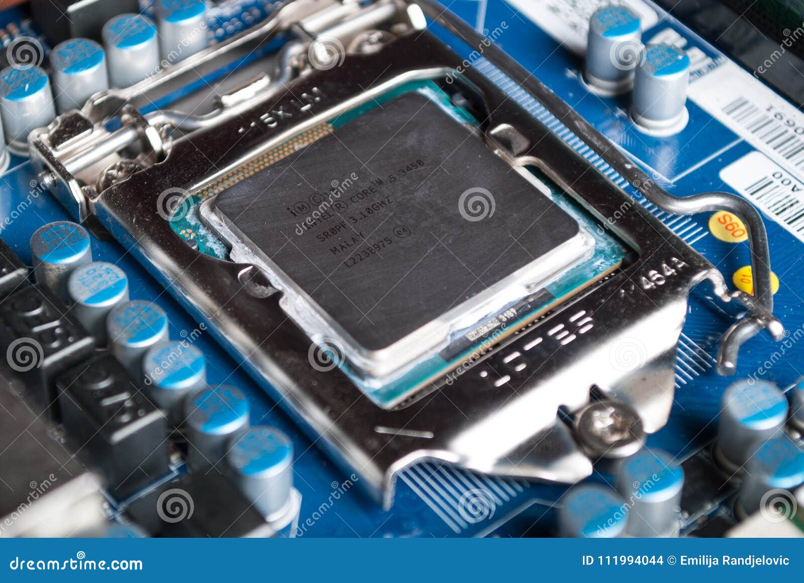 CPU Intel I5 on Computer Motherboard in Socket Editorial Stock Image ...