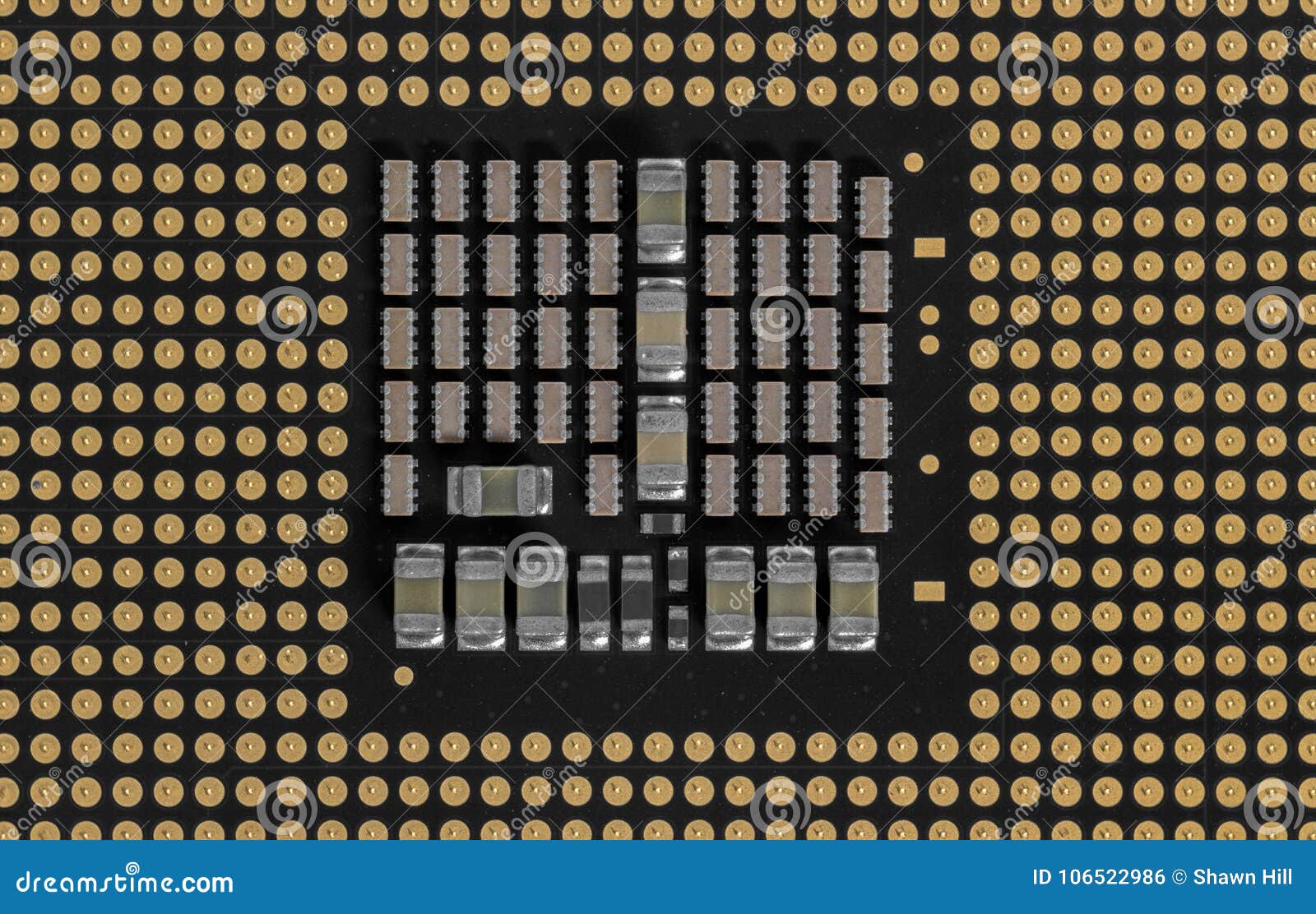 CPU Land Grid Array - CPU Bottom View Stock Photo - Image of ...