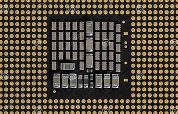 CPU Land Grid Array - CPU Bottom View Stock Photo - Image of ...