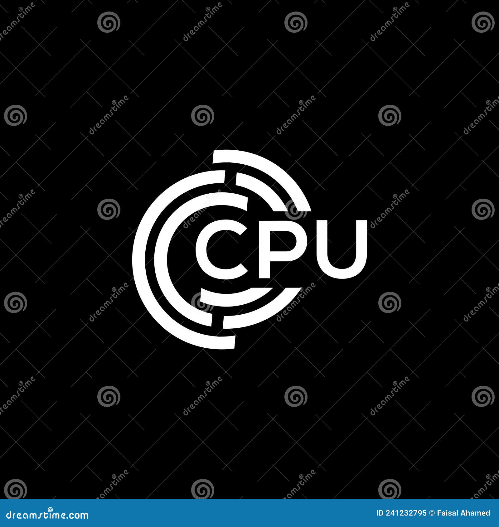 CPU Letter Logo Design on Black Background. CPU Creative Initials ...