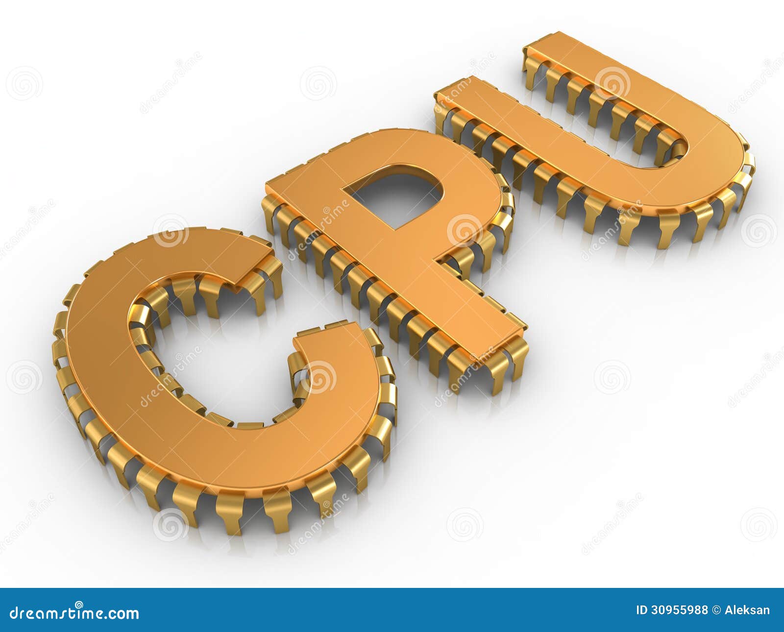 CPU Letters Like Computer Chips Stock Illustration - Illustration of ...