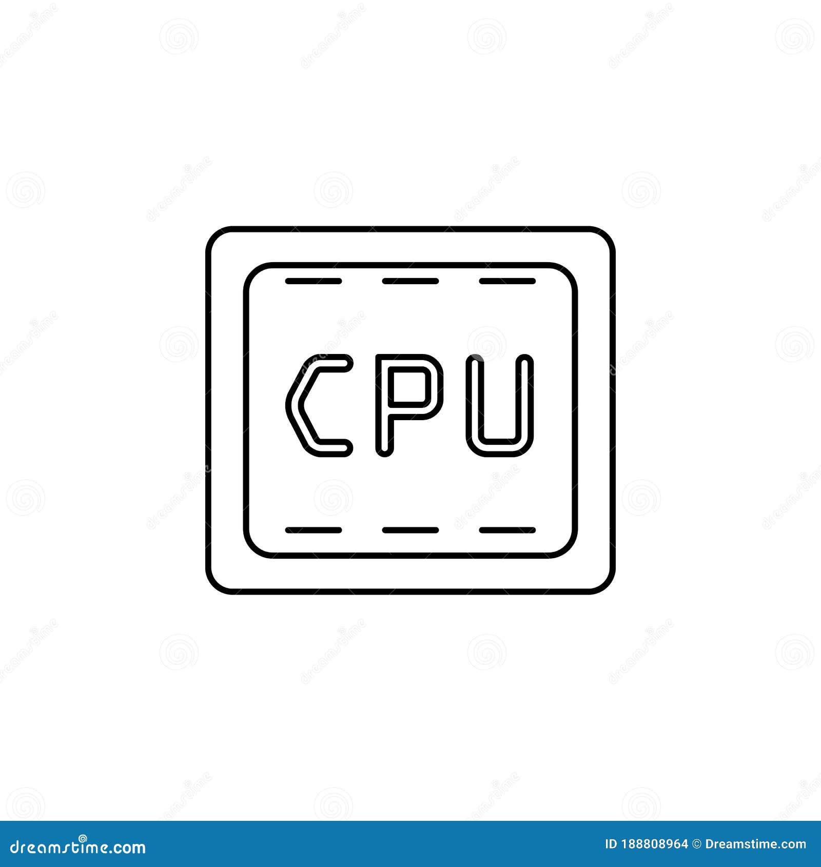 CPU Line. Element of Computer Parts for Mobile Concept and Web Apps ...